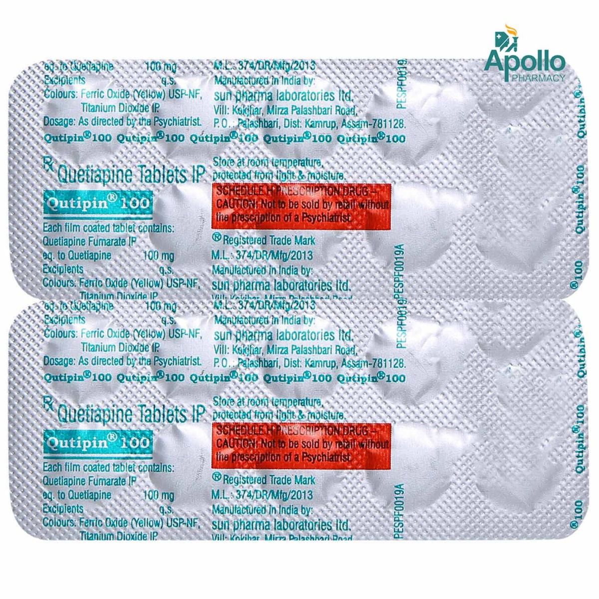 Qutipin 100 Tablet 10's Price, Uses, Side Effects, Composition - Apollo ...