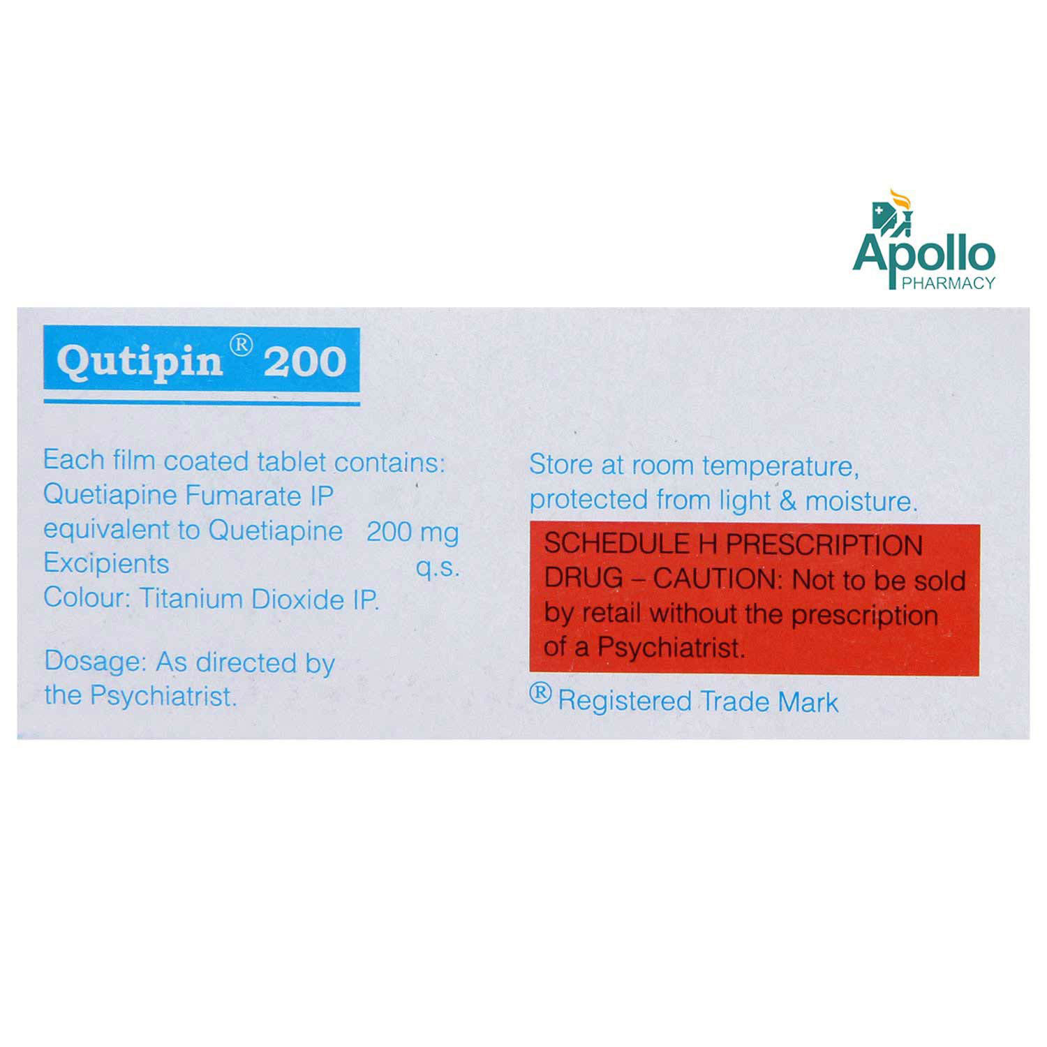 Qutipin 200 Tablet 10's Price, Uses, Side Effects, Composition - Apollo ...