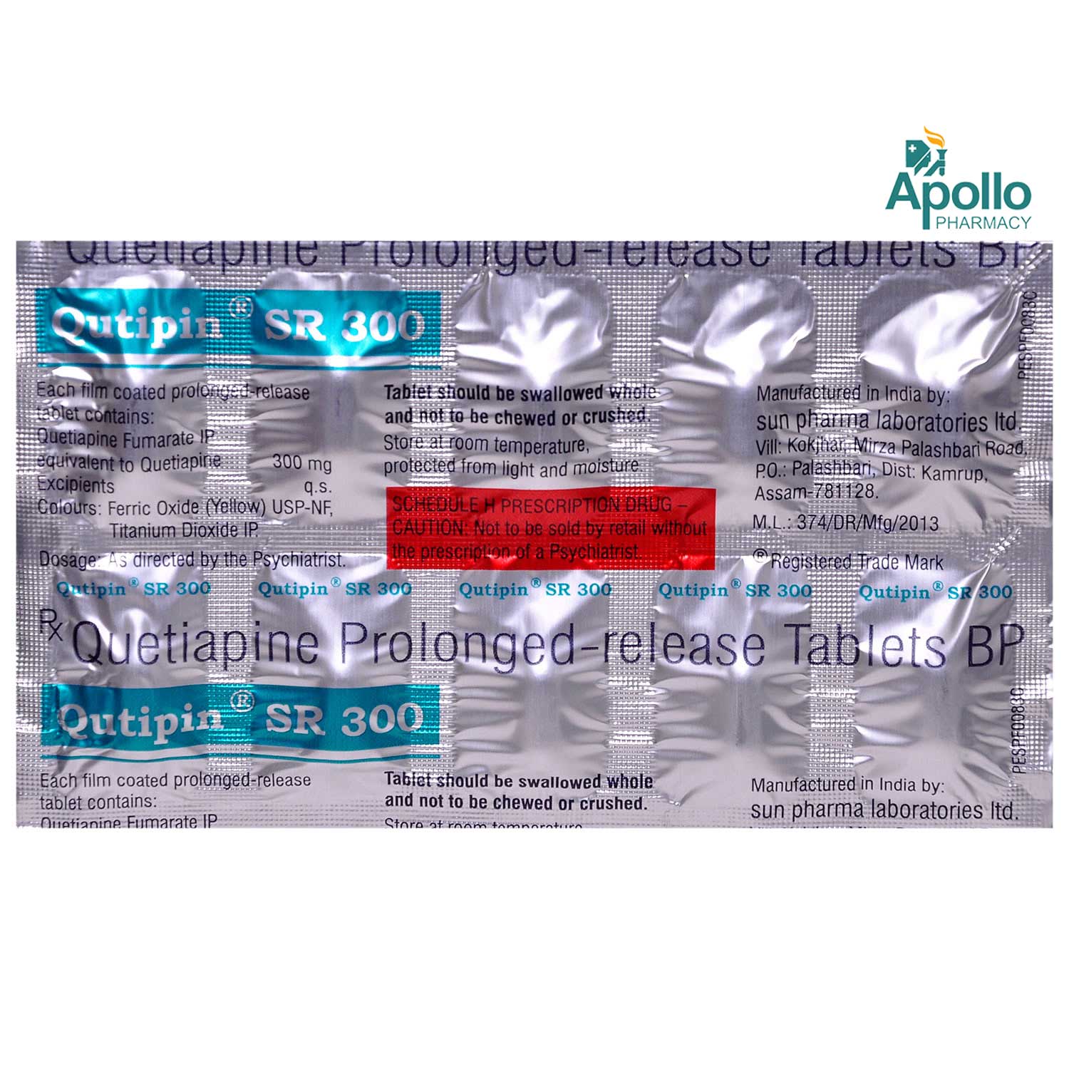 Qutipin SR 300 Tablet 10's Price, Uses, Side Effects, Composition ...