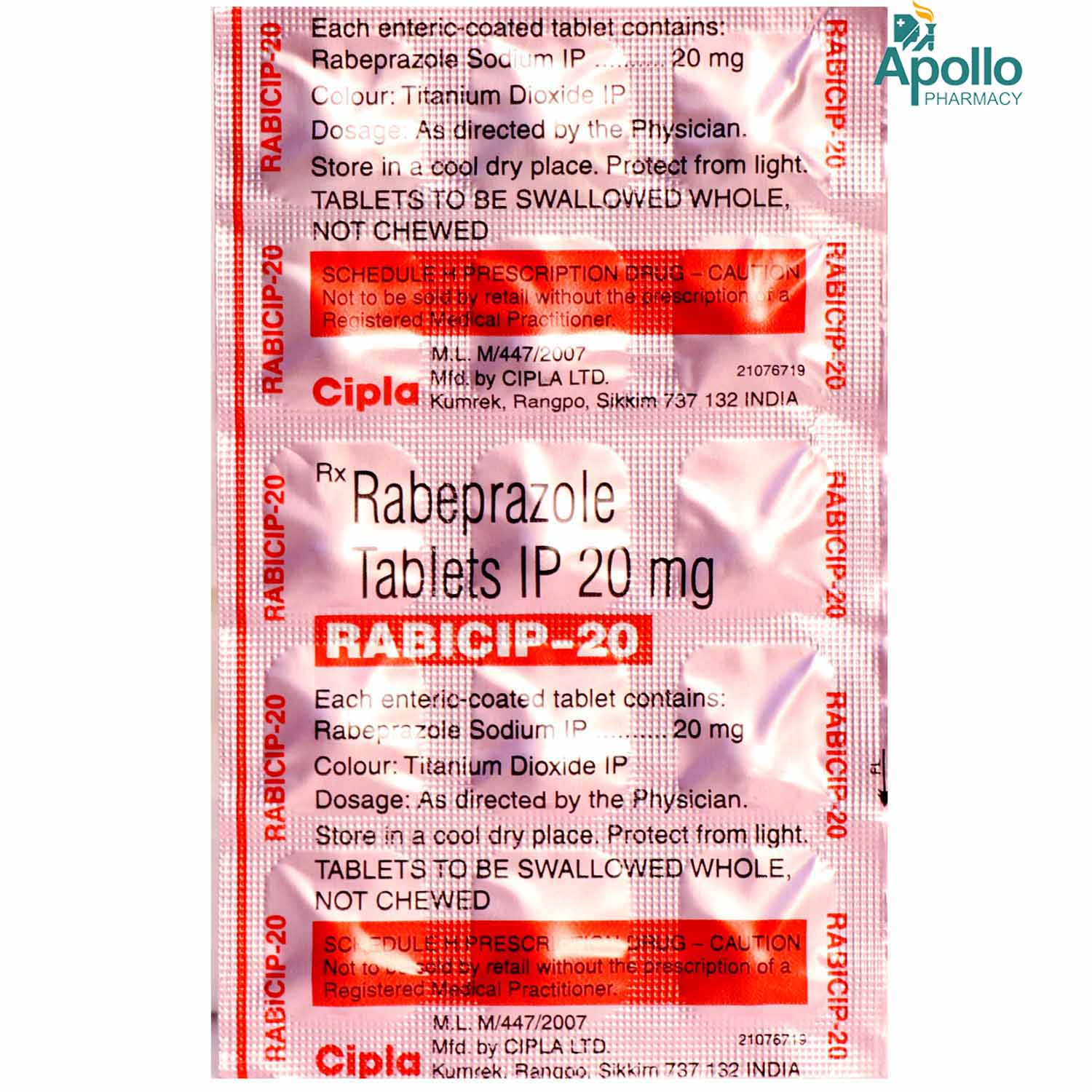 Rabicip 20 Tablet 15's Price, Uses, Side Effects, Composition - Apollo ...