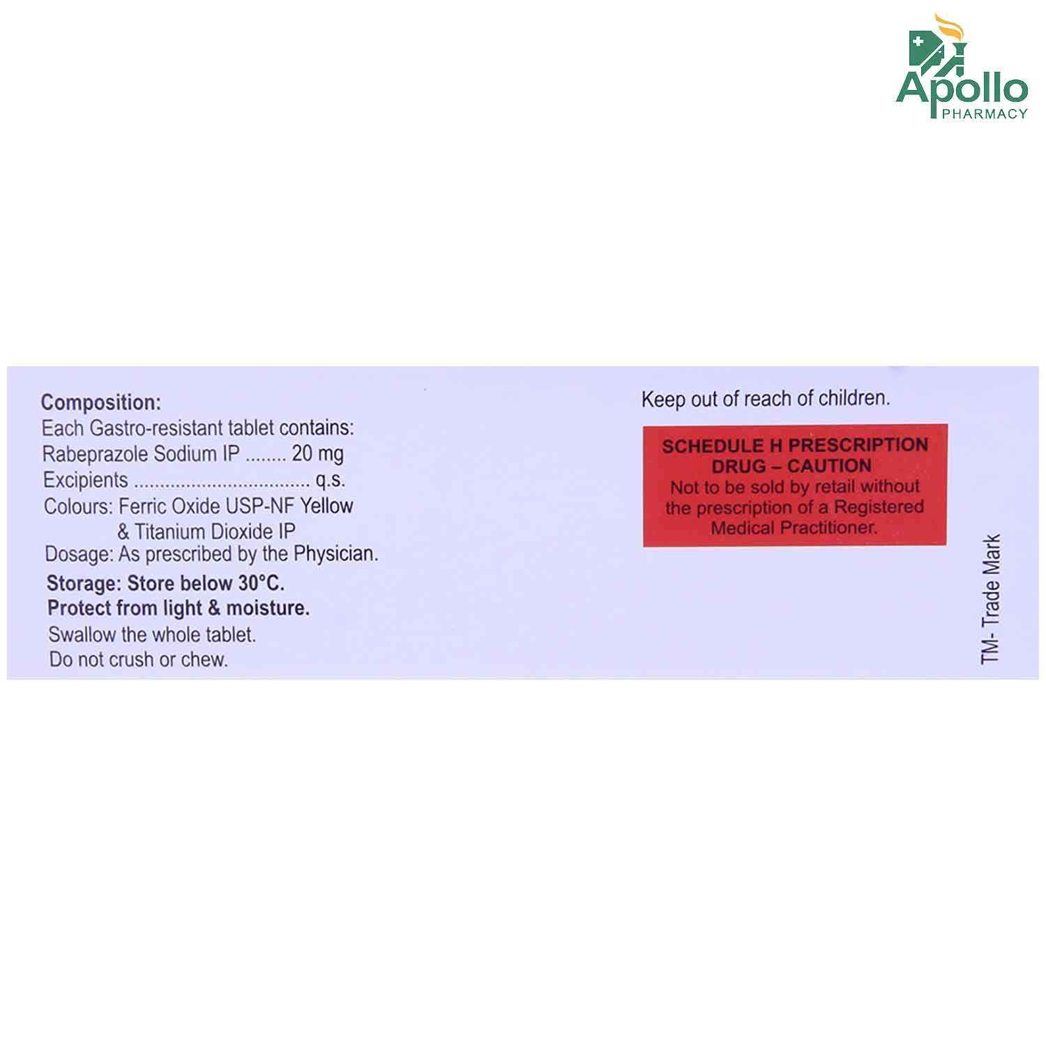 Rabee 20 Tablet 10's Price, Uses, Side Effects, Composition - Apollo ...