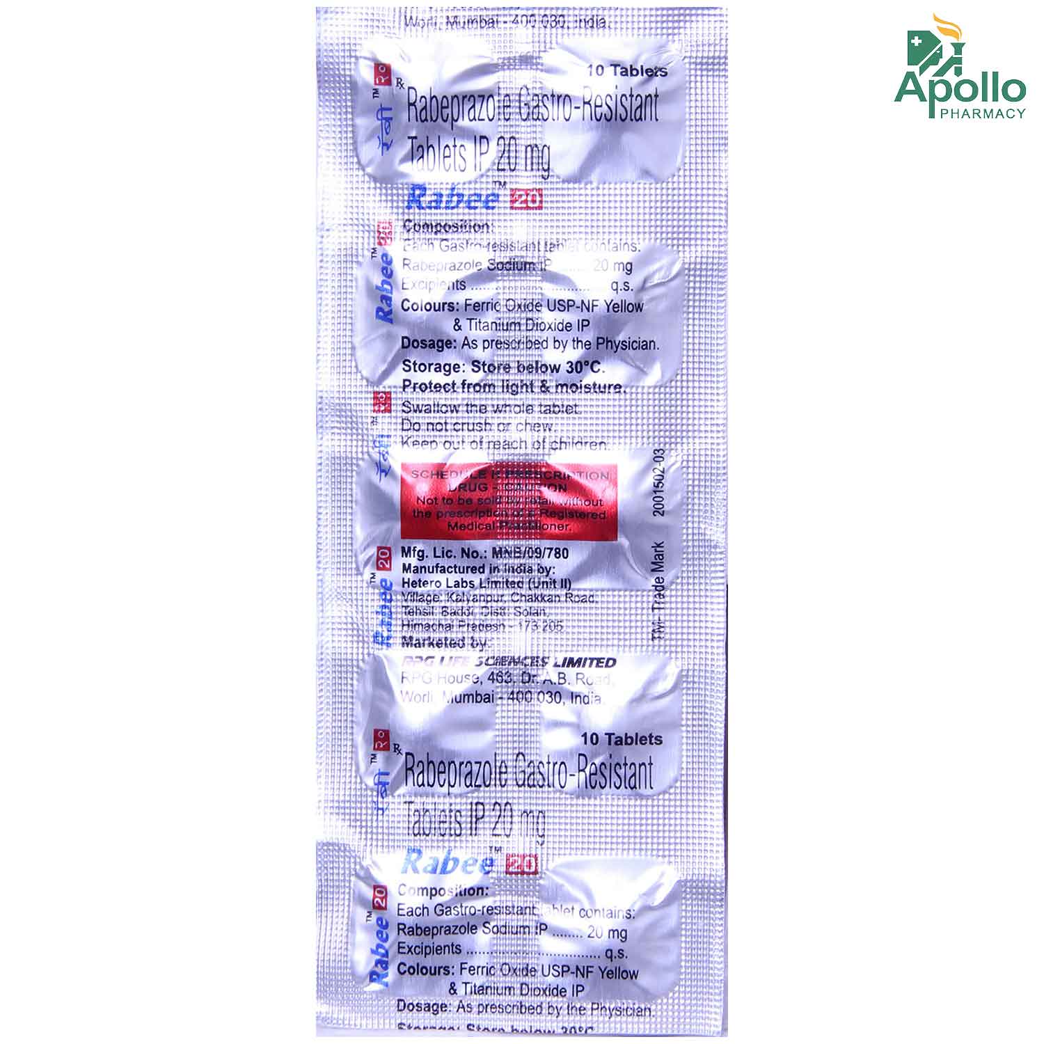 Rabee 20 Tablet 10's Price, Uses, Side Effects, Composition - Apollo ...