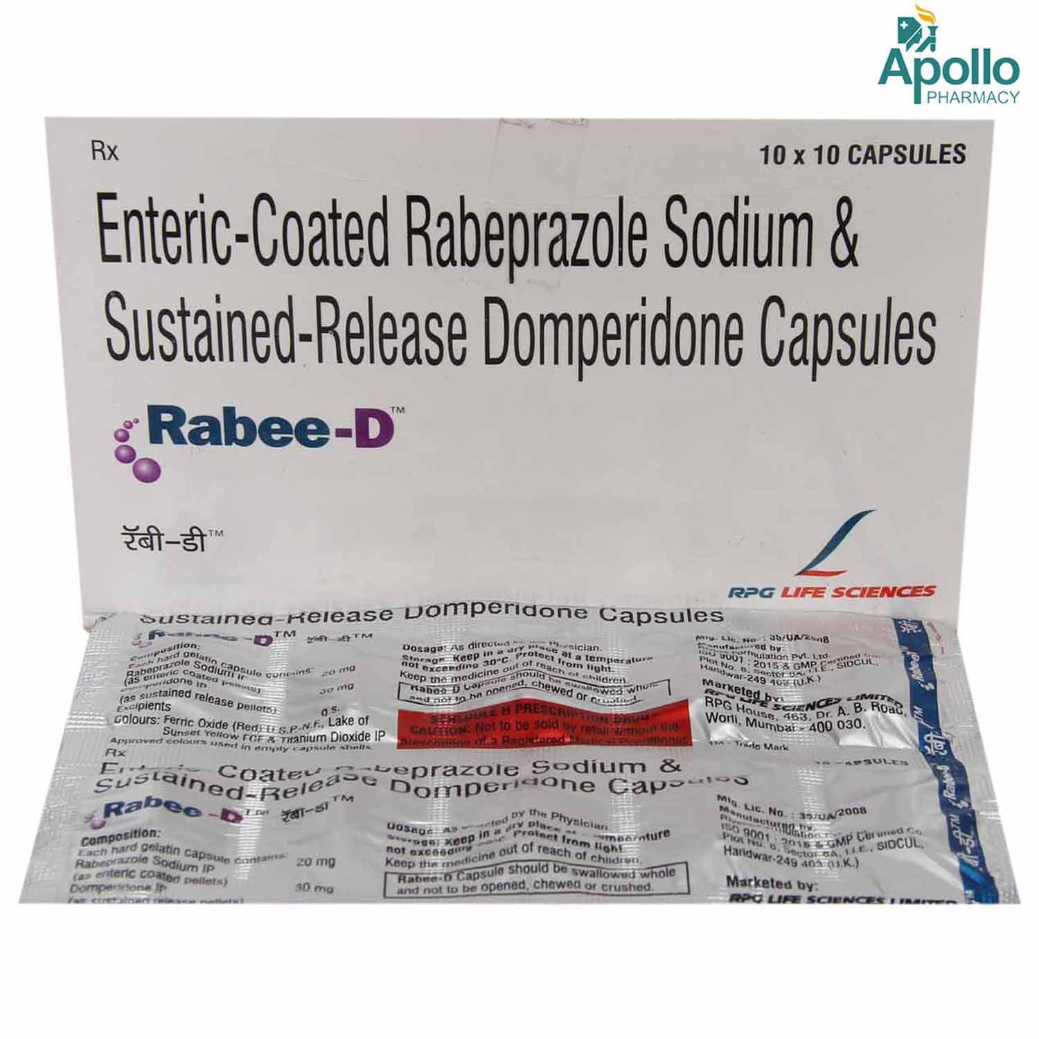 Rabee-D Capsule 10's Price, Uses, Side Effects, Composition - Apollo ...