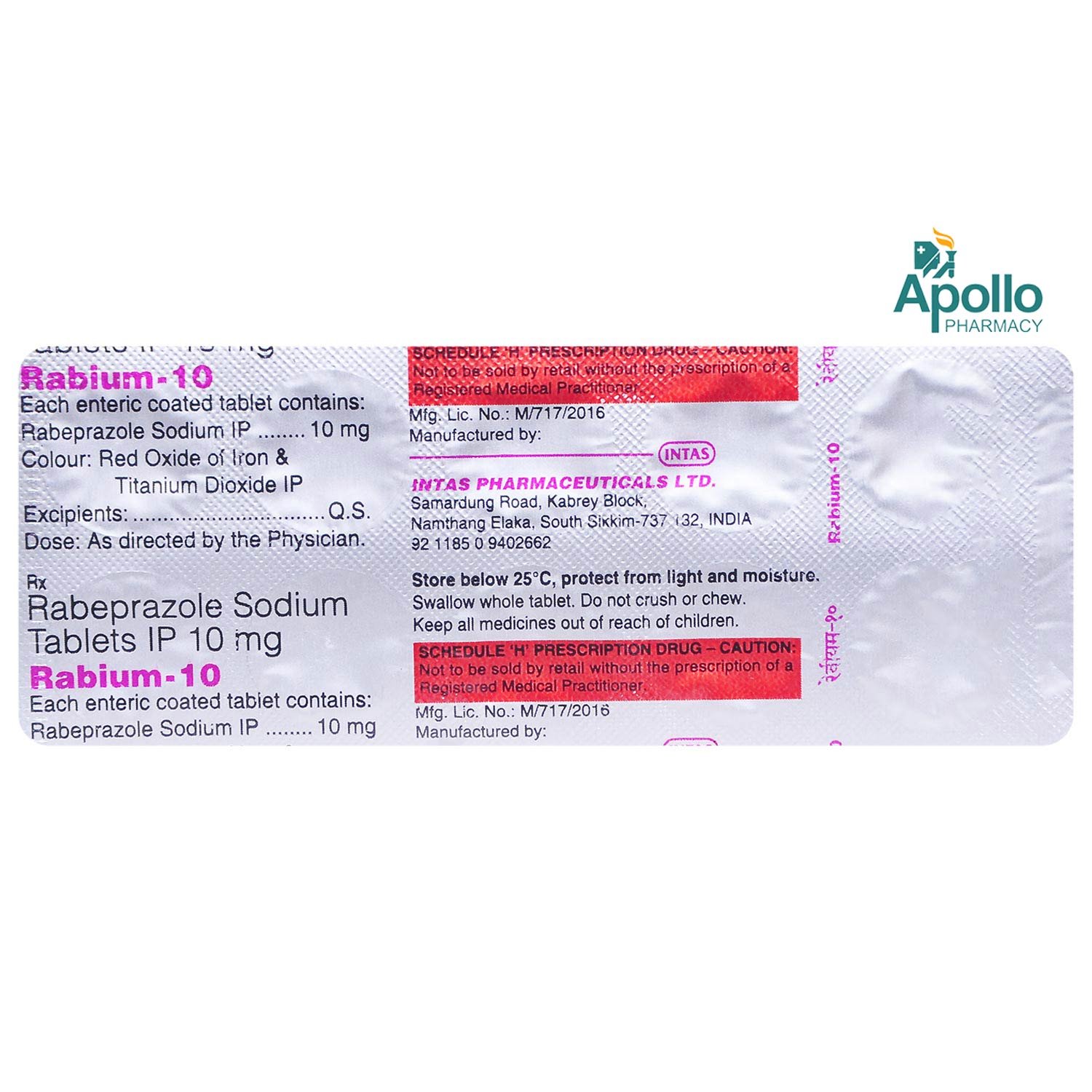 RABIUM 10MG TABLET Price, Uses, Side Effects, Composition - Apollo Pharmacy