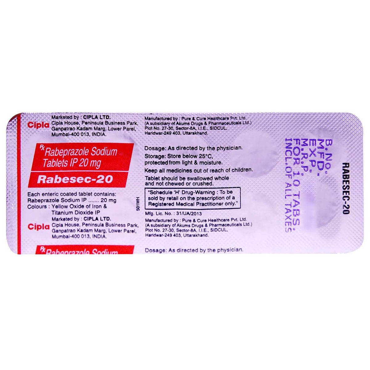 Rabesec 20 Tablet 10's Price, Uses, Side Effects, Composition - Apollo ...