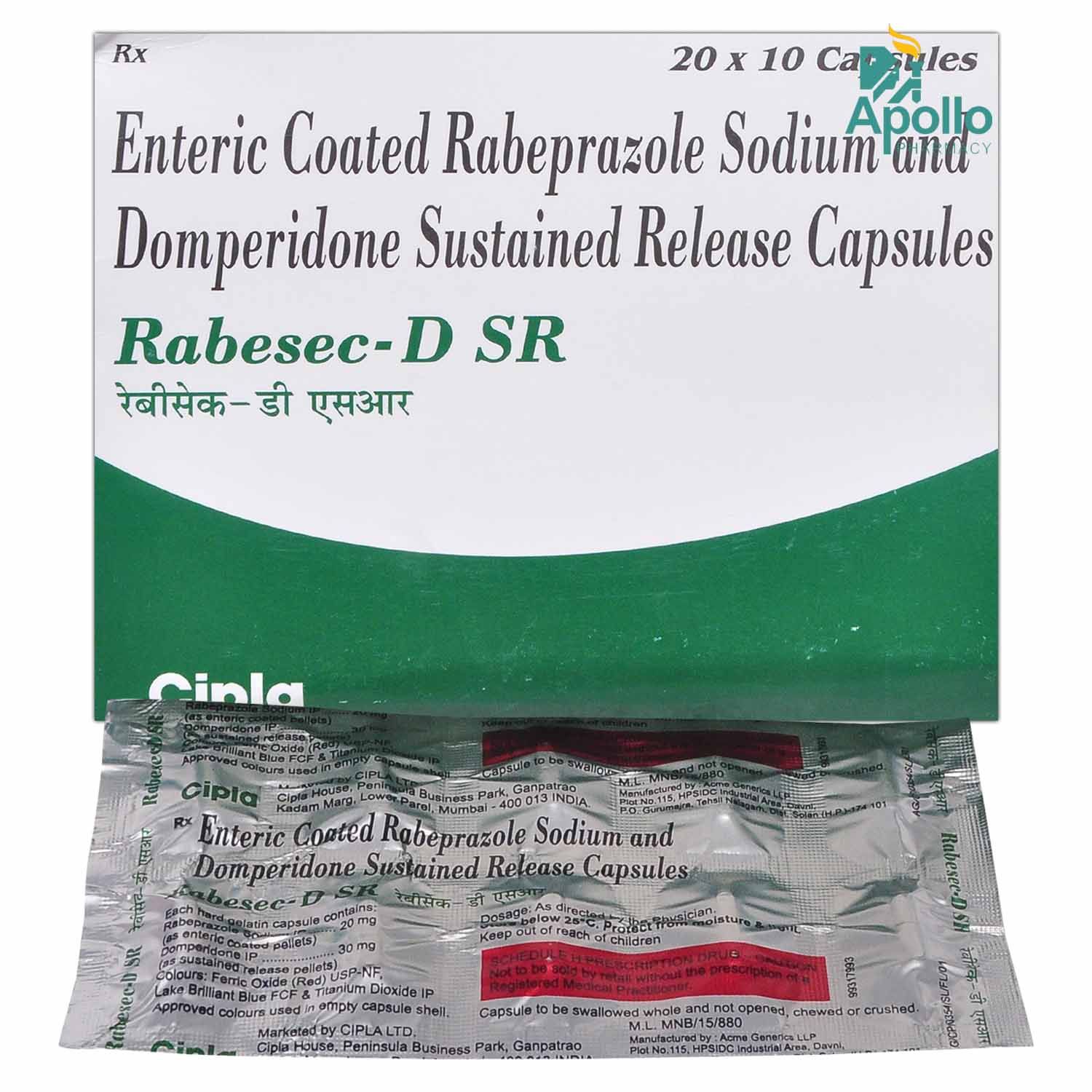 Rabesec-D SR Capsule 10's Price, Uses, Side Effects, Composition ...