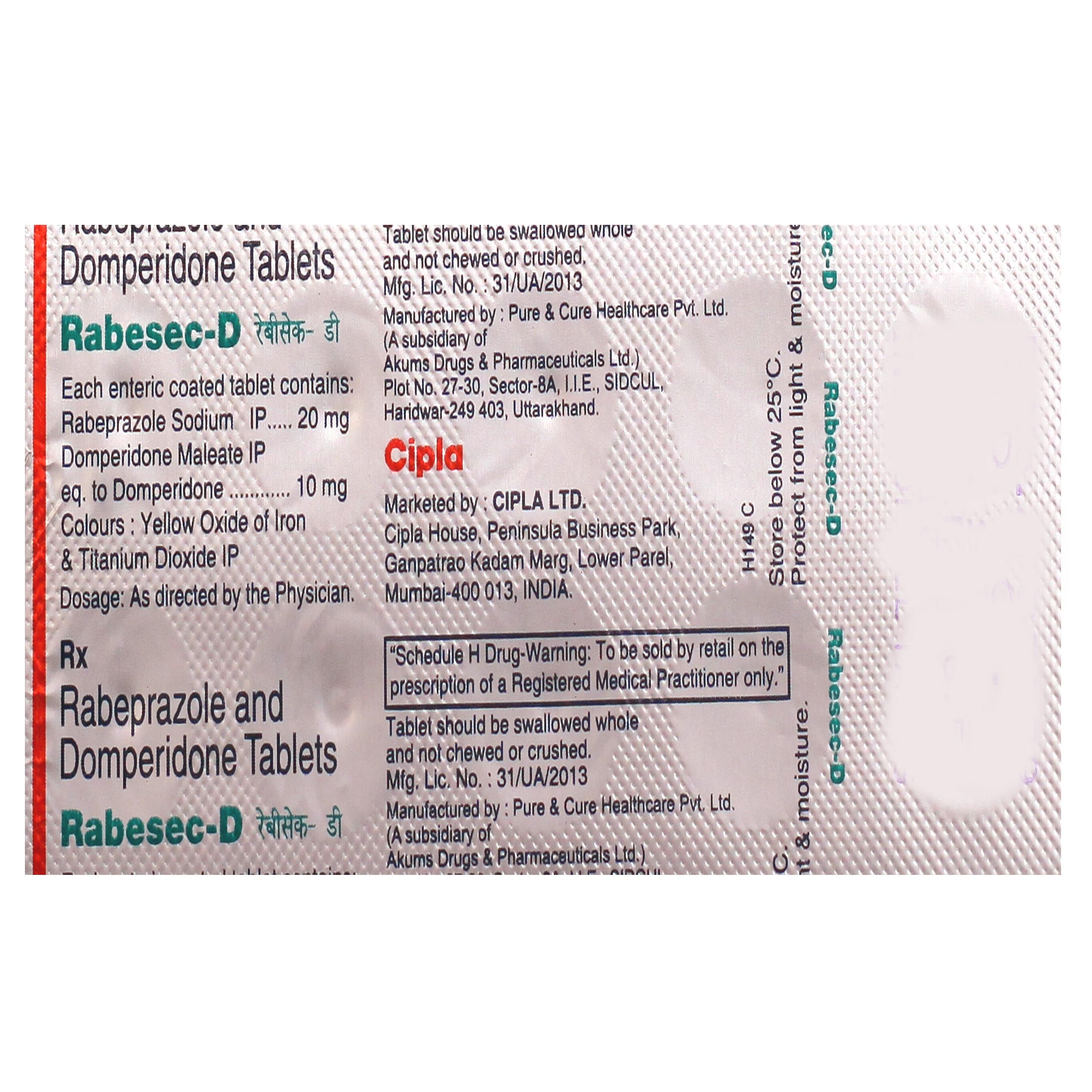 Rabesec-D Tablet 10's Price, Uses, Side Effects, Composition - Apollo ...