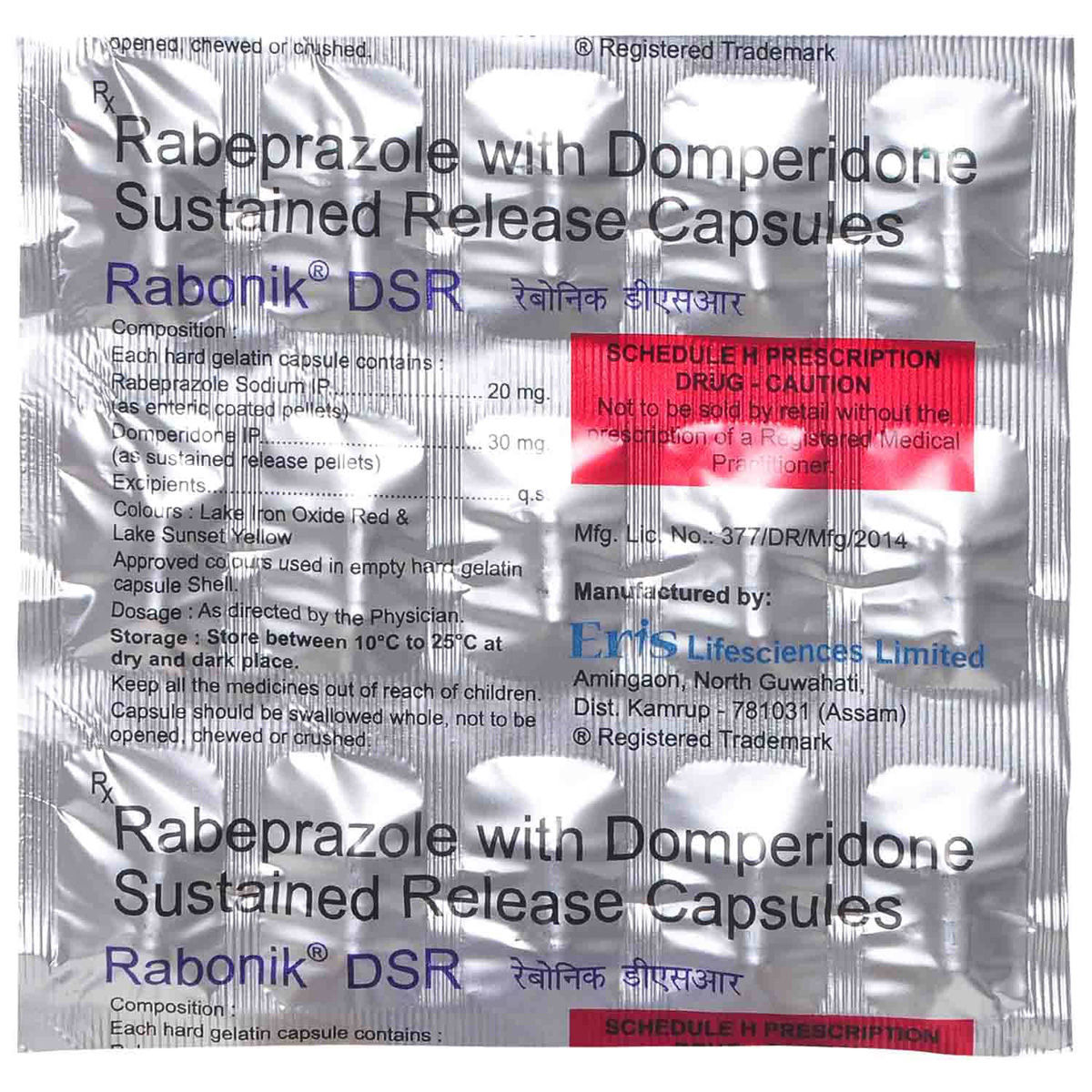 Rabonik DSR Capsule 15's Price, Uses, Side Effects, Composition ...