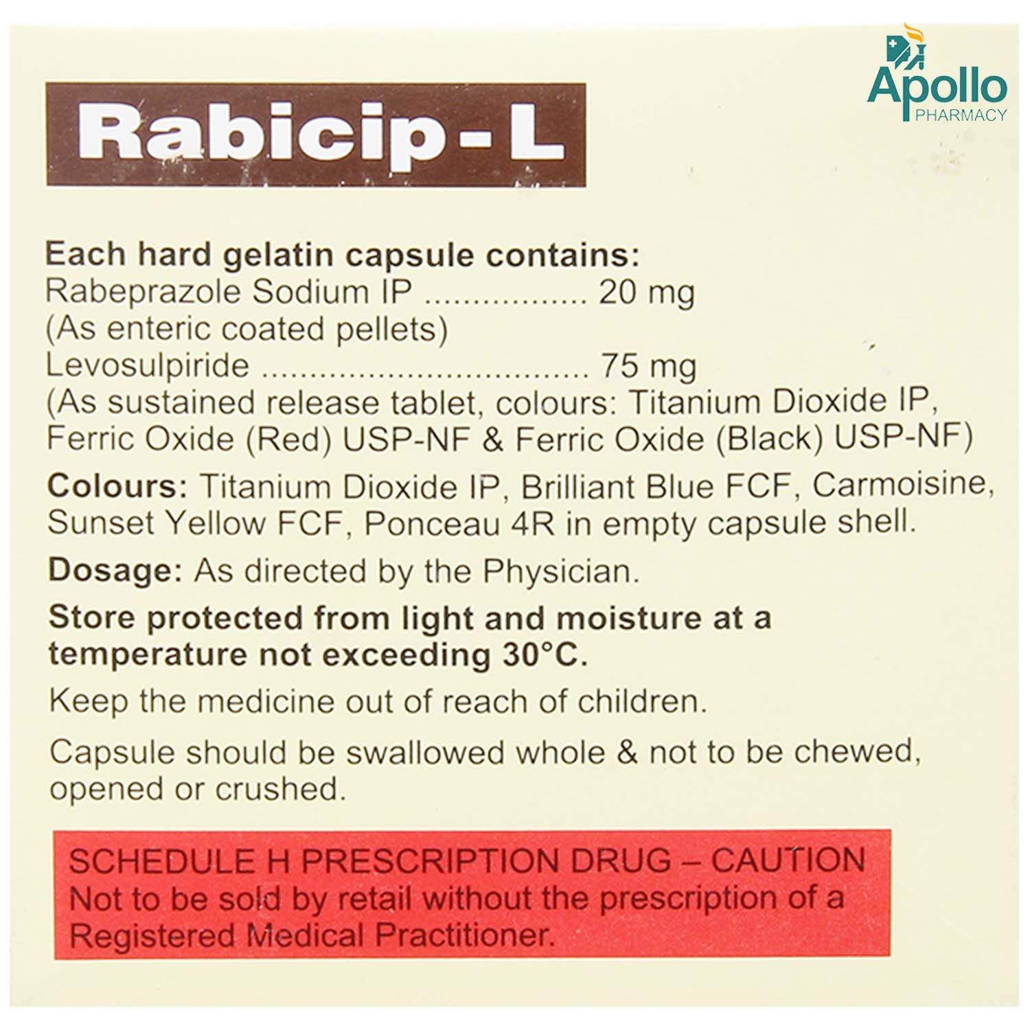 Rabicip L Capsule 10's Price, Uses, Side Effects, Composition - Apollo ...
