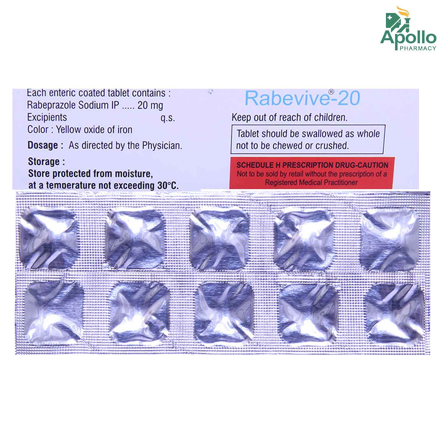 Rabevive 20 Tablet 10's Price, Uses, Side Effects, Composition - Apollo ...