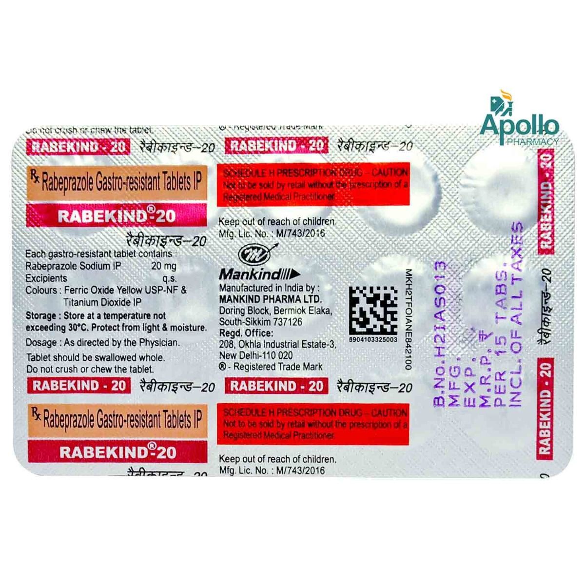 Rabekind 20 Tablet 15's Price, Uses, Side Effects, Composition - Apollo ...