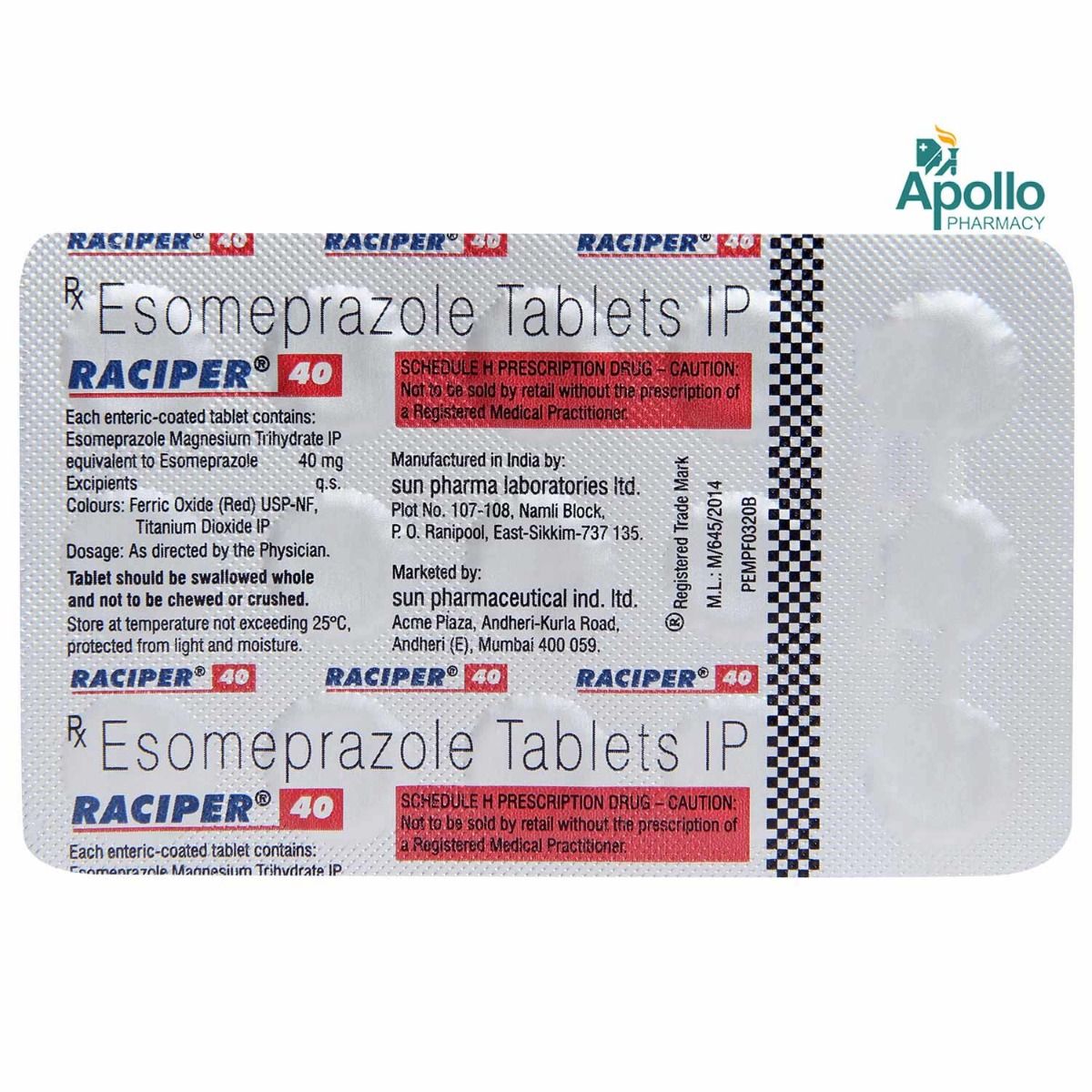 Raciper 40 Tablet 15's Price, Uses, Side Effects, Composition - Apollo ...