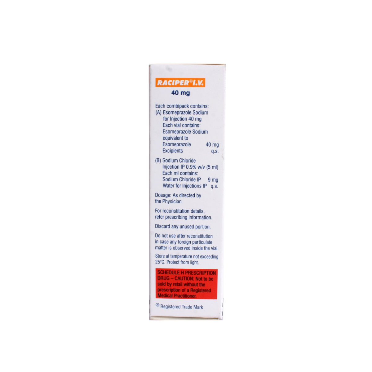 Raciper 40 mg Injection 1's Price, Uses, Side Effects, Composition ...