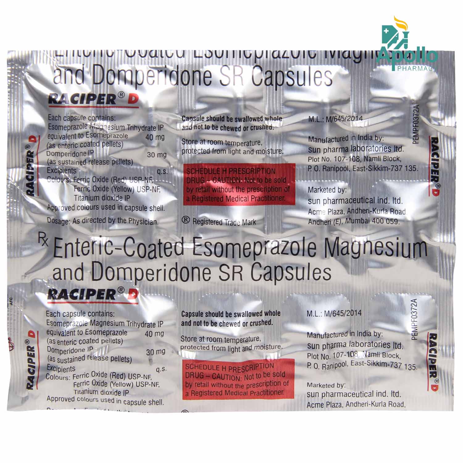 Raciper D Capsule 15's Price, Uses, Side Effects, Composition - Apollo ...