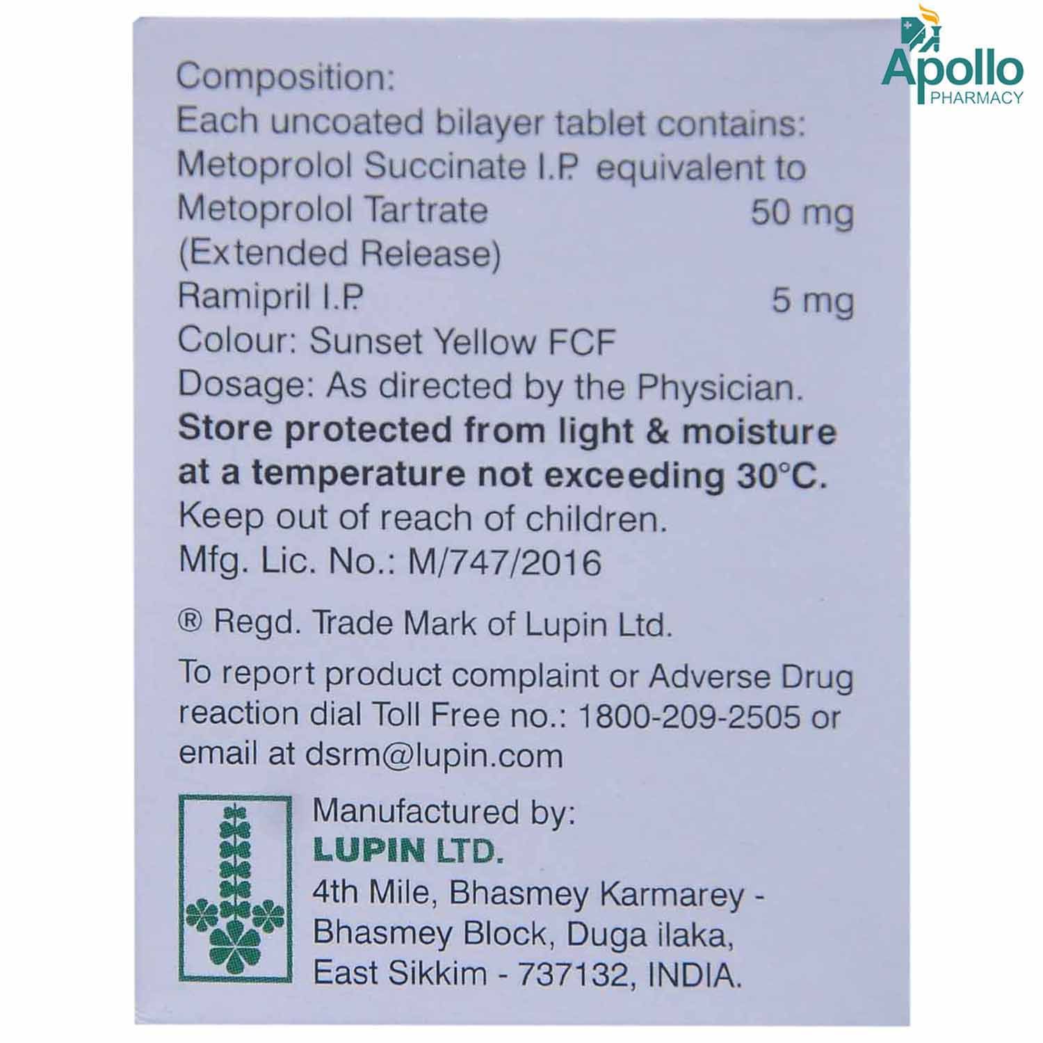 Ramistar-M XL 50 Tablet 10's Price, Uses, Side Effects, Composition ...