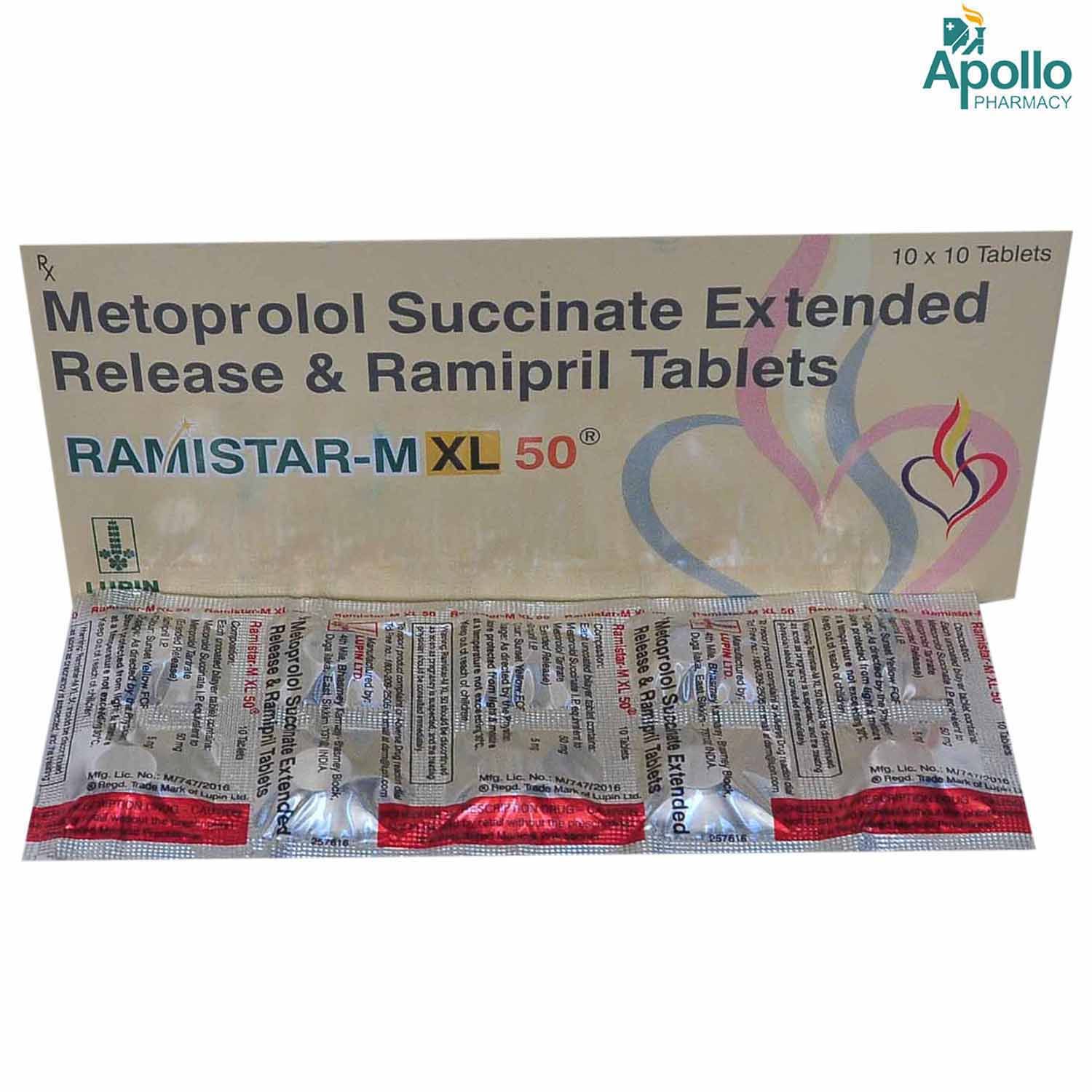 Ramistar-M XL 50 Tablet 10's Price, Uses, Side Effects, Composition ...