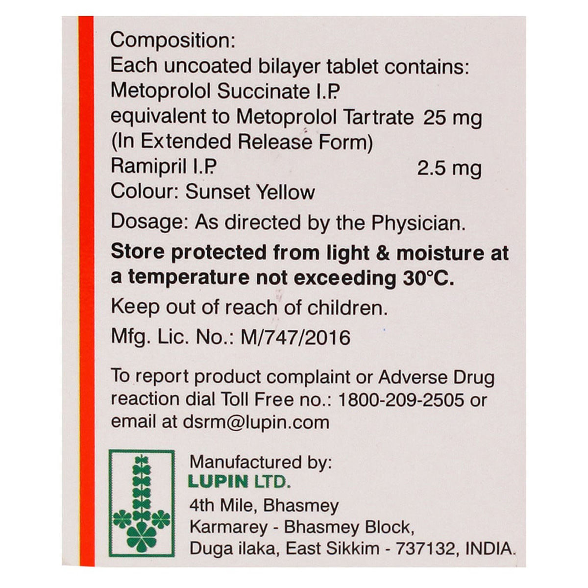 Ramistar-M XL 25 Tablet 10's Price, Uses, Side Effects, Composition ...