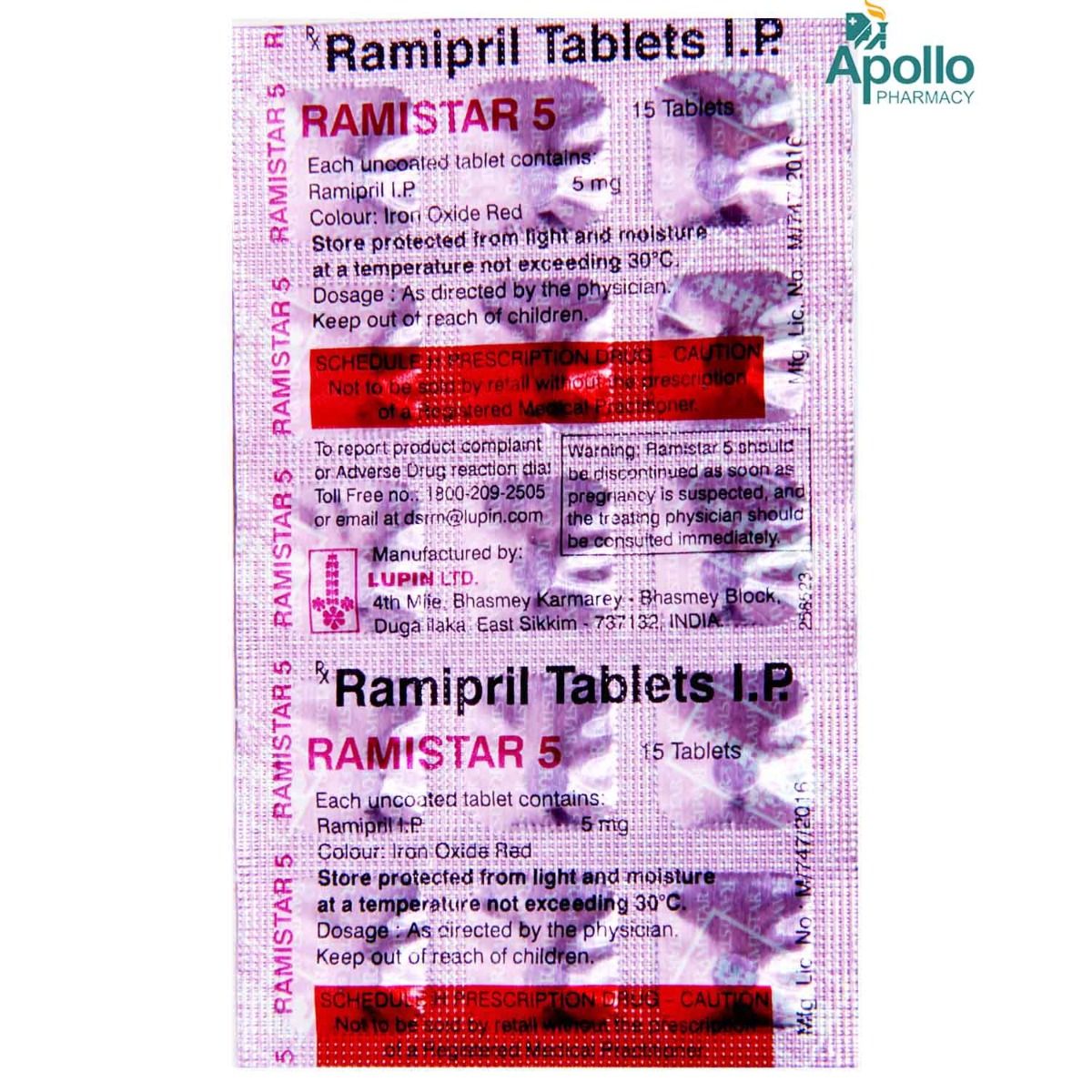 Ramistar 5 Tablet 15's Price, Uses, Side Effects, Composition - Apollo ...