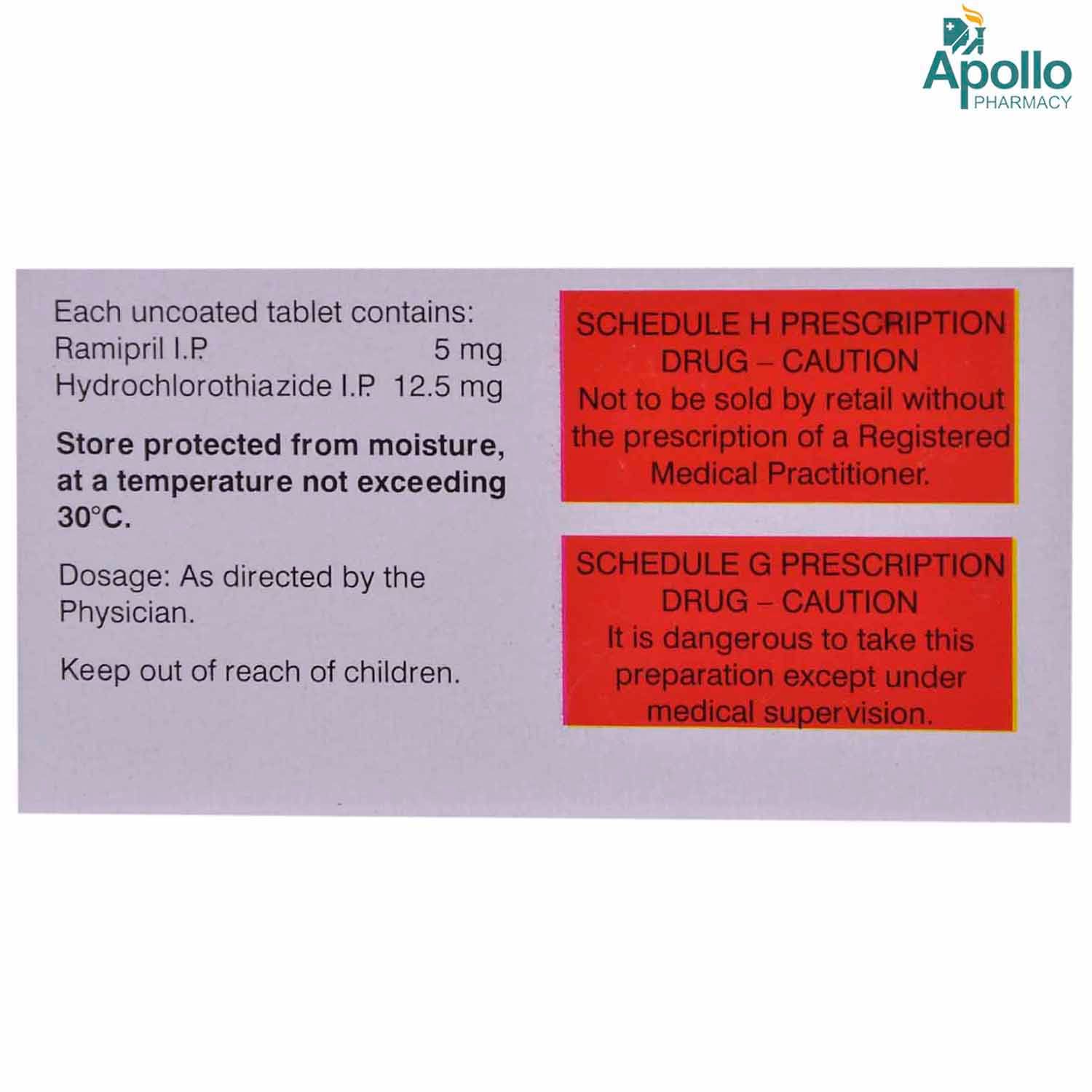 Ramistar H 5 Tablet 15's Price, Uses, Side Effects, Composition ...