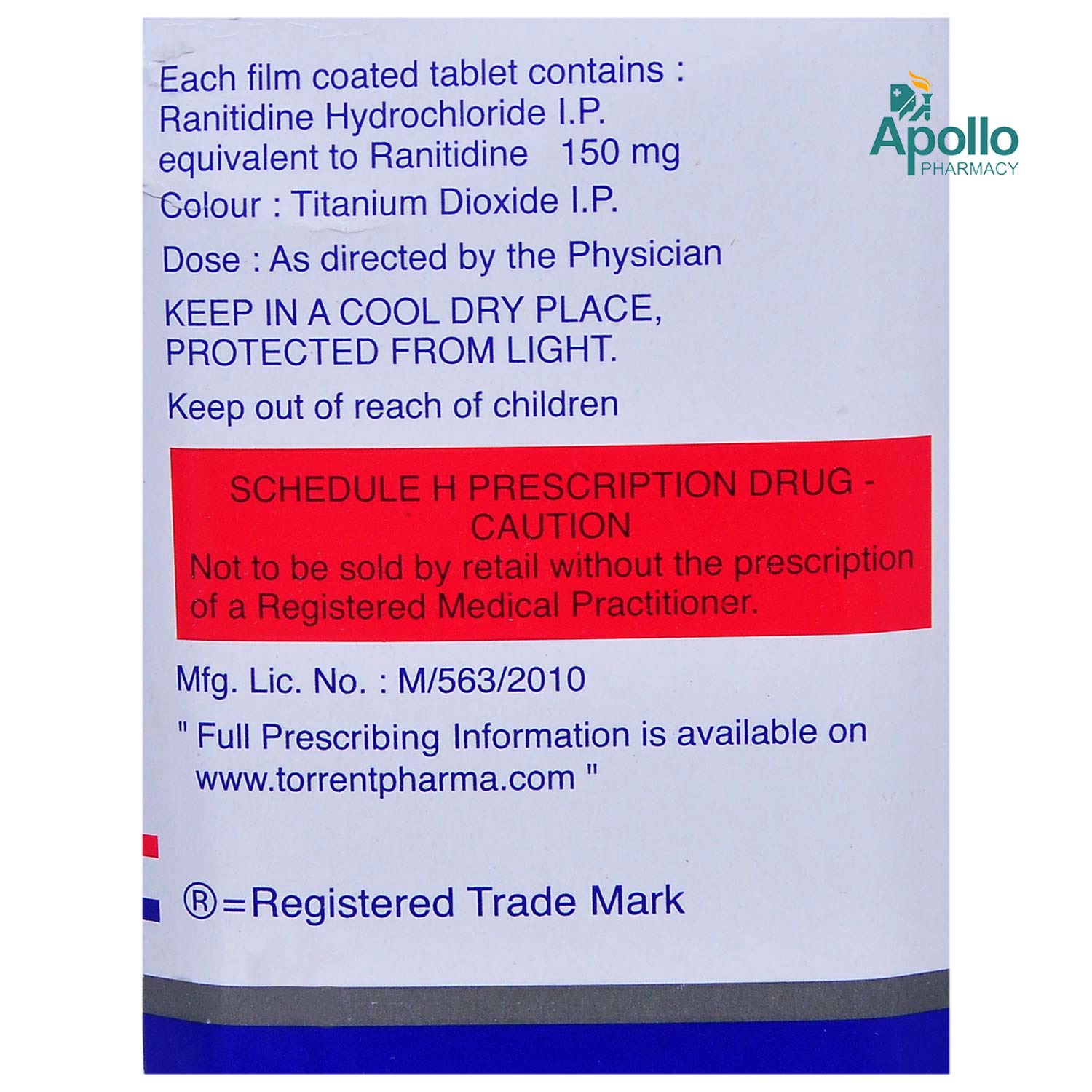 Ranitin-150 Tablet 30's Price, Uses, Side Effects, Composition - Apollo ...