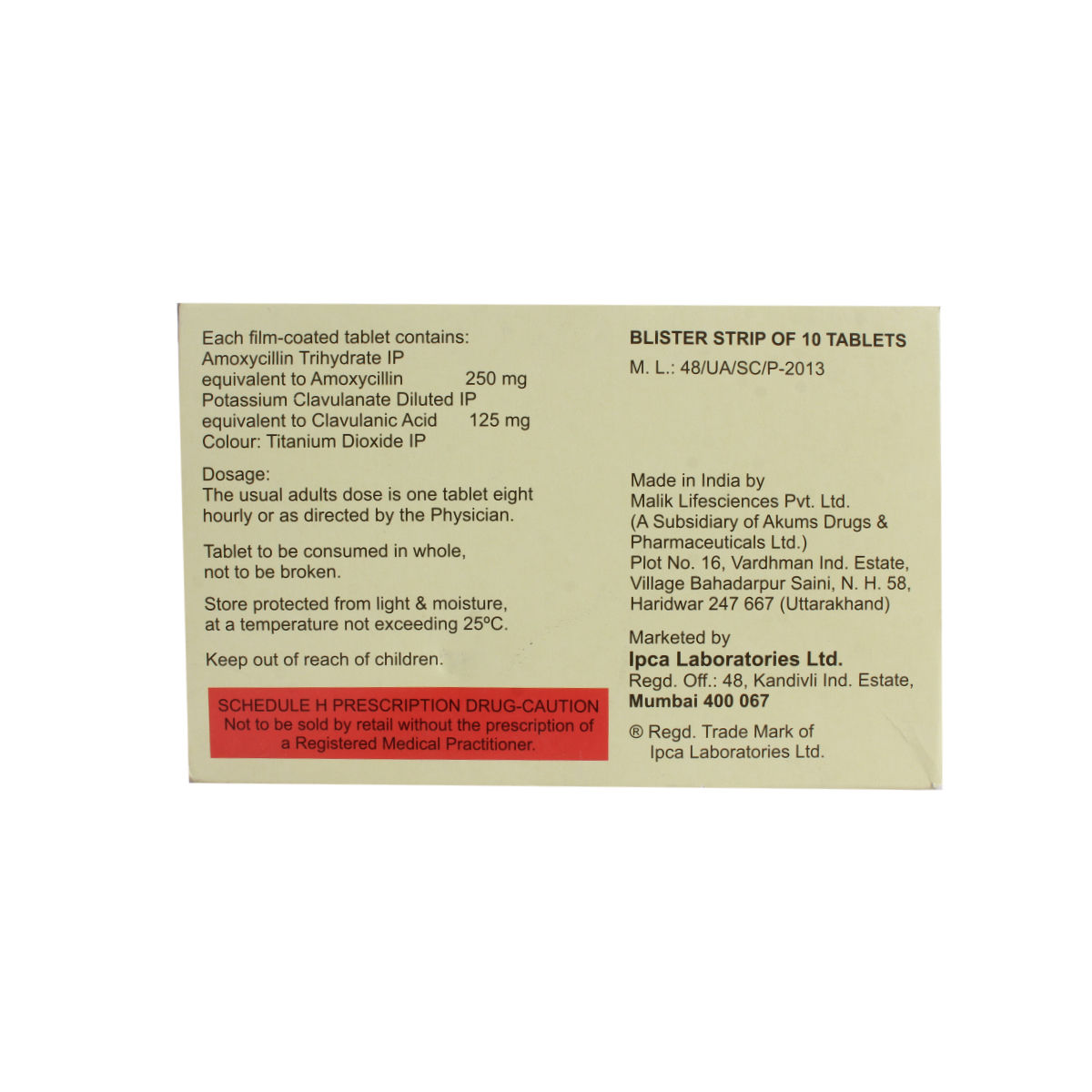 Rapiclav 375mg Tablet 10's Price, Uses, Side Effects, Composition ...
