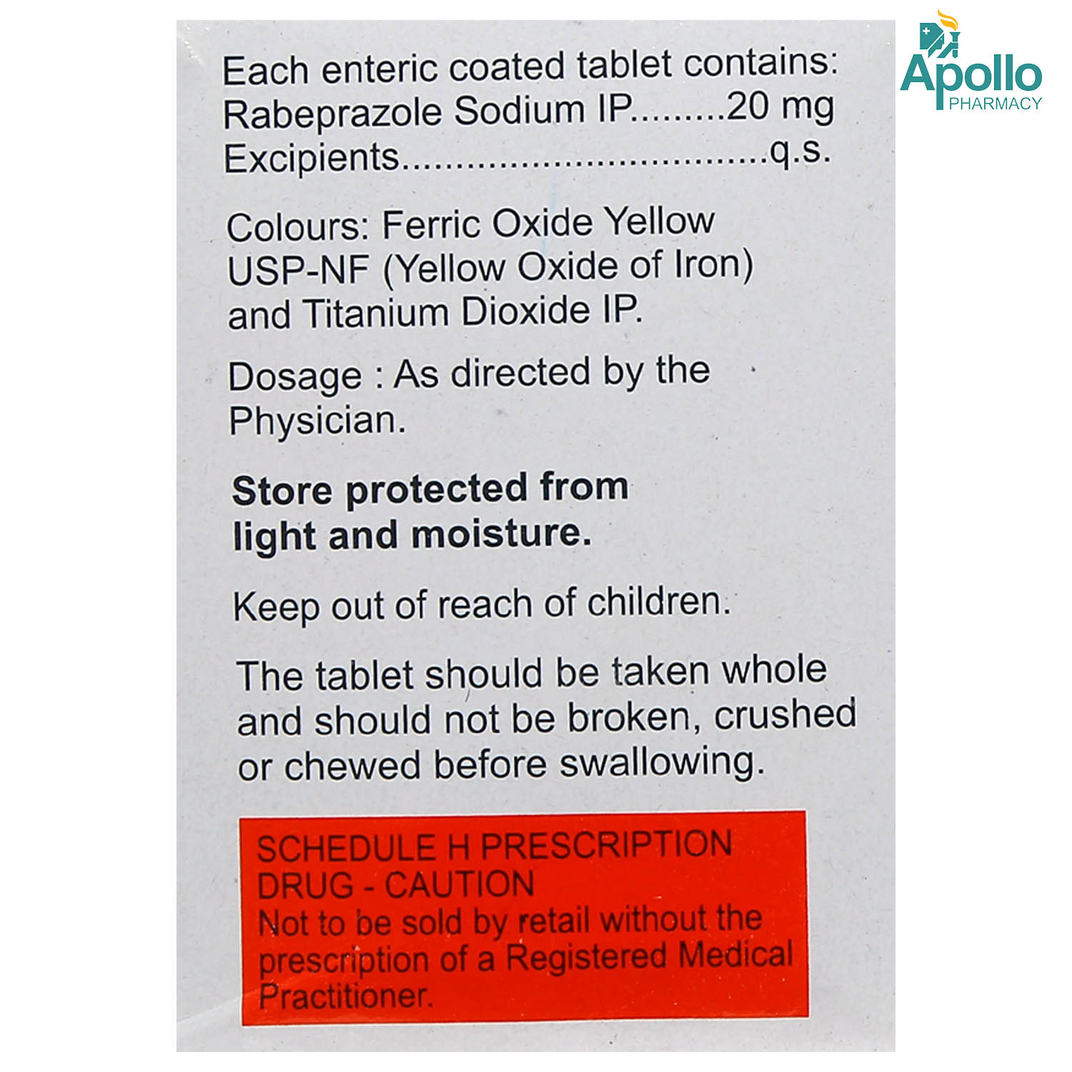 Rapeed-20 Tablet 15's Price, Uses, Side Effects, Composition - Apollo ...