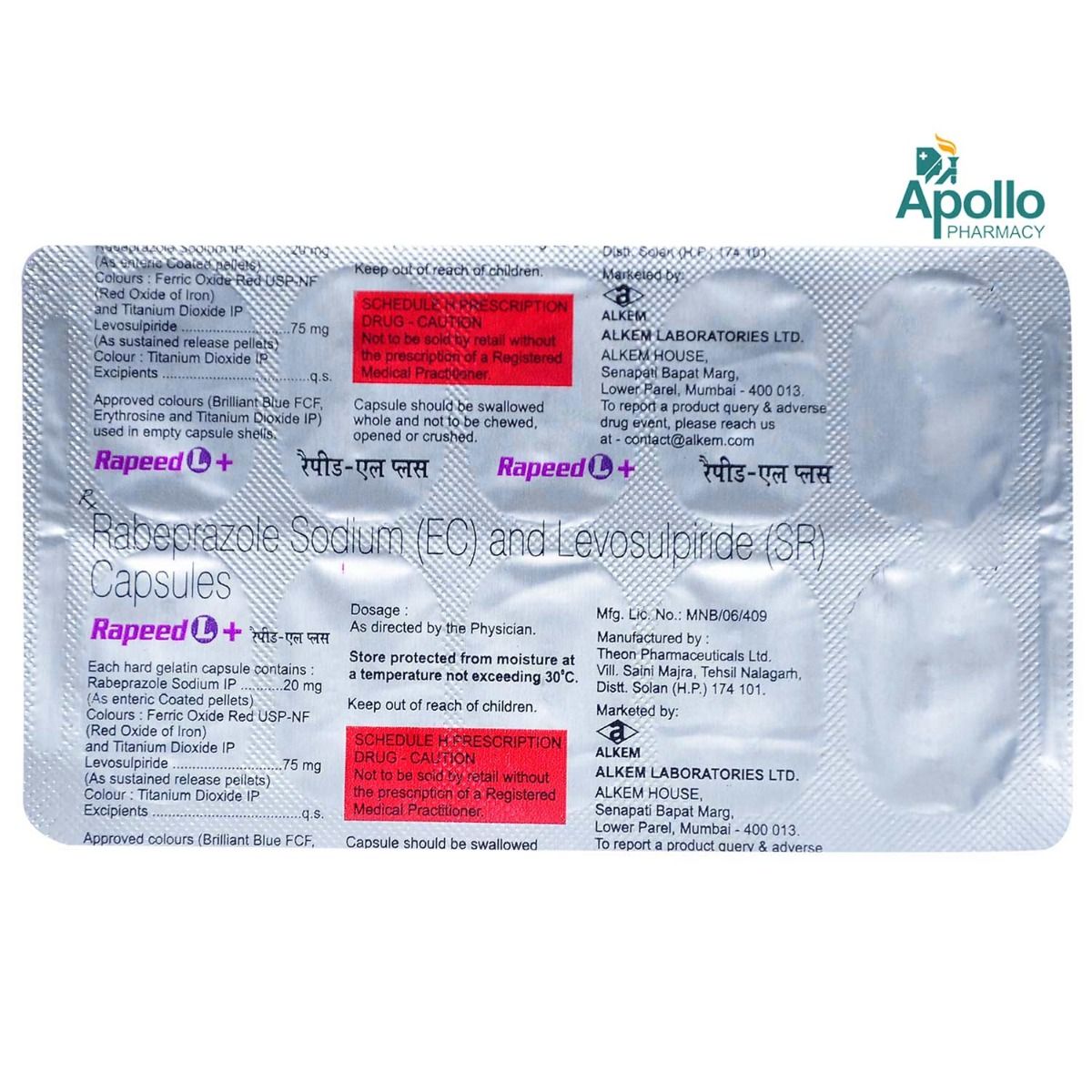 Rapeed L Plus Capsule 10'S Price, Uses, Side Effects, Composition ...