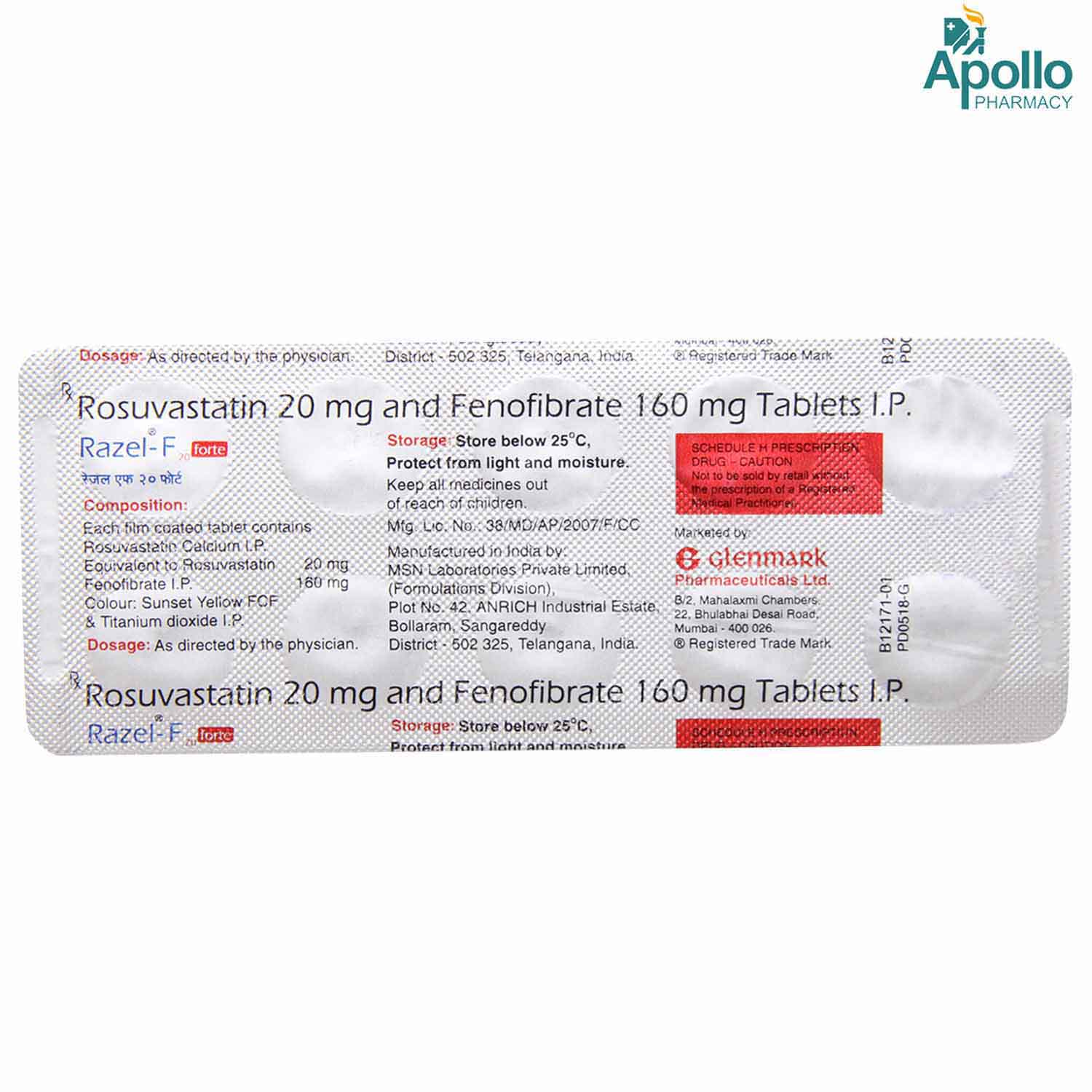 Razel-F 20 Forte Tablet 10's Price, Uses, Side Effects, Composition ...