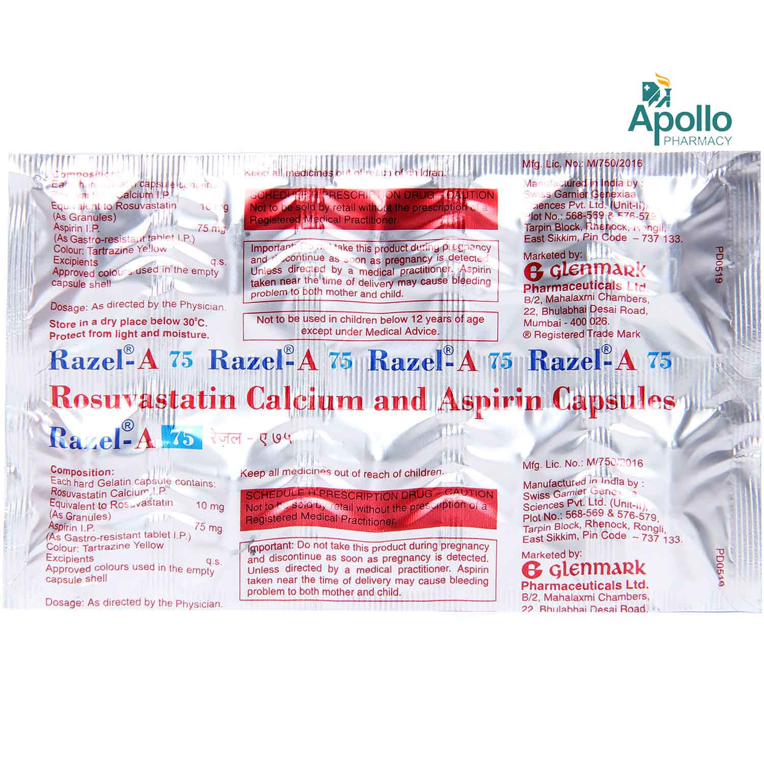 Razel A 75 Capsule 10's Price, Uses, Side Effects, Composition - Apollo ...
