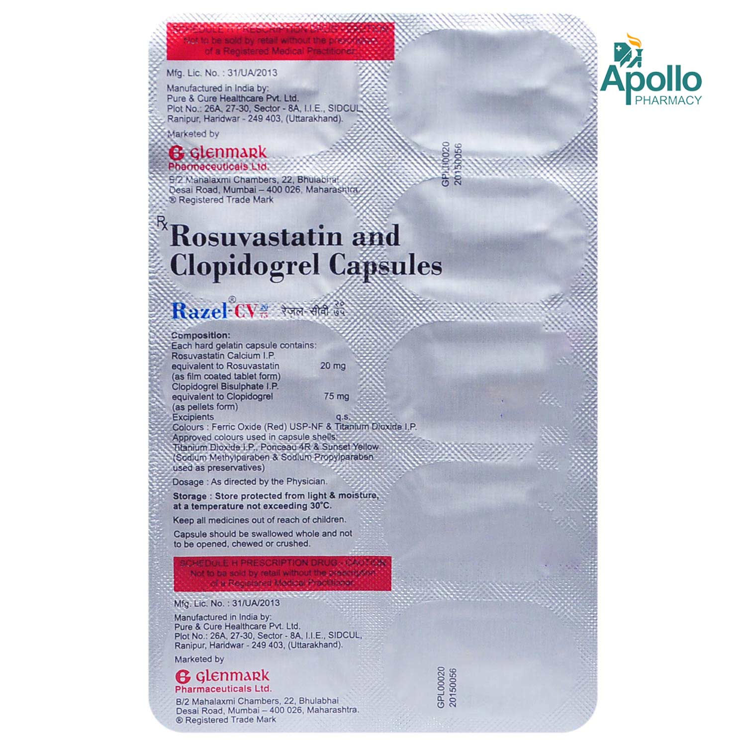 Razel CV 20/75 Capsule 10's Price, Uses, Side Effects, Composition ...