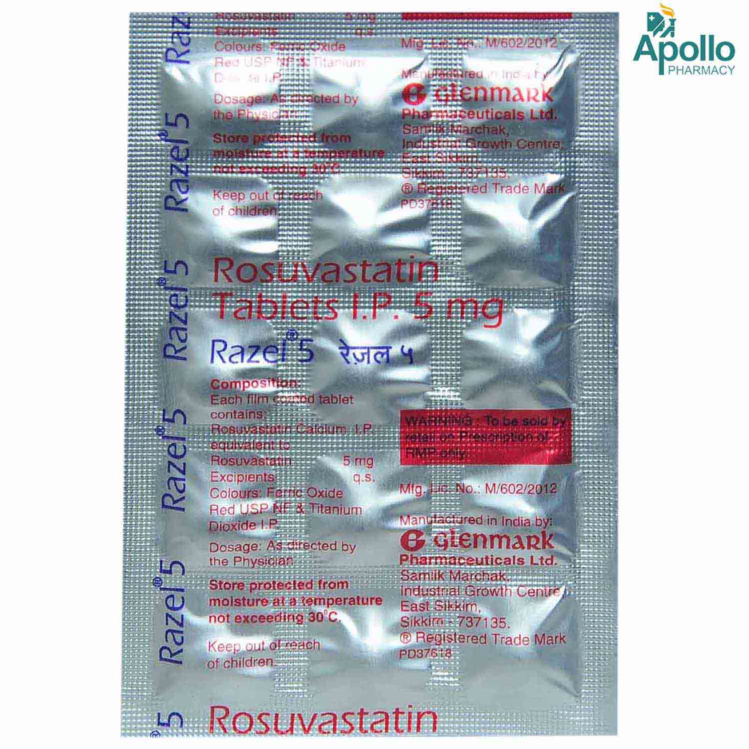 Razel 5 Tablet 15's Price, Uses, Side Effects, Composition - Apollo Pharmacy