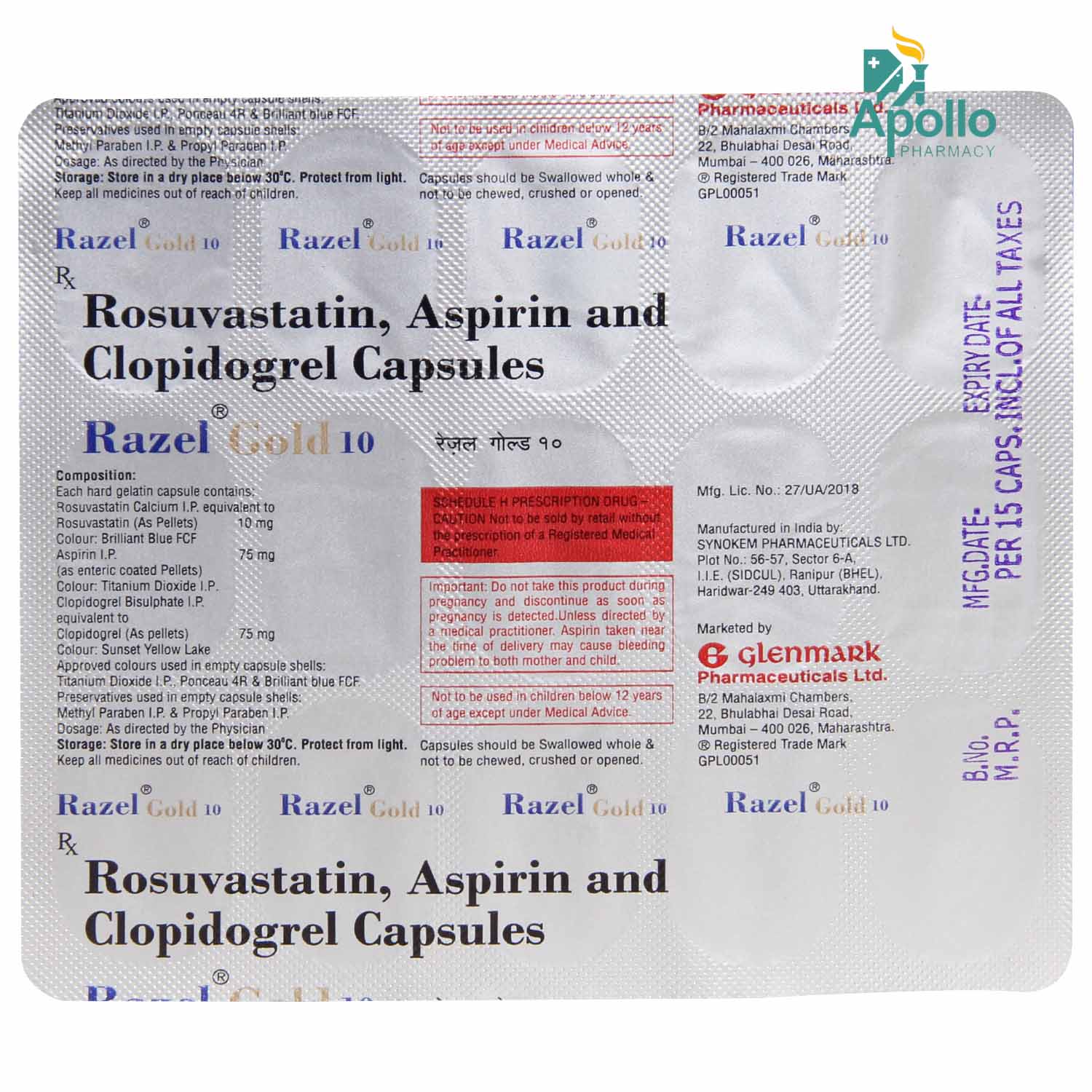 Razel Gold 10 Capsule 15's Price, Uses, Side Effects, Composition ...