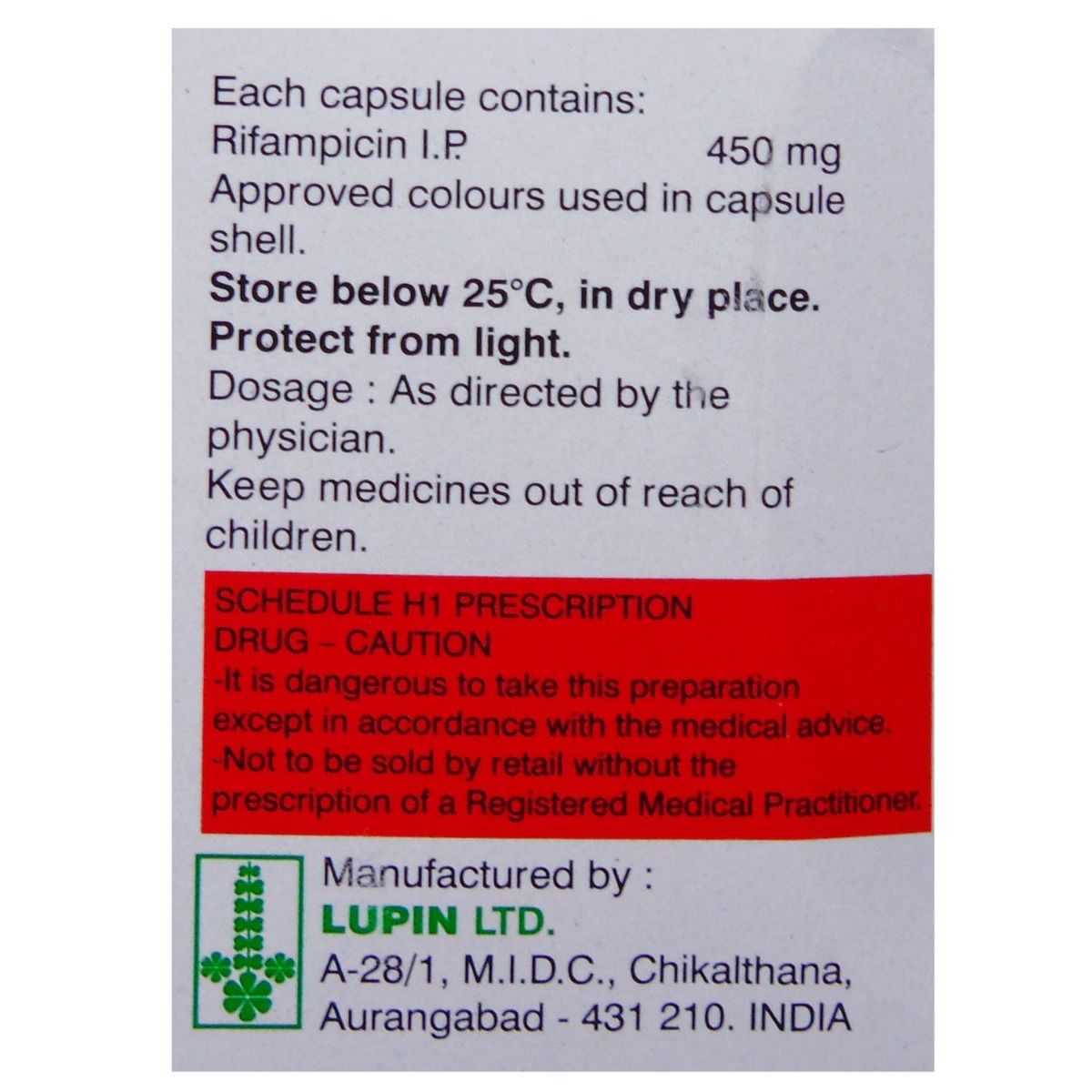 RCIN 450MG CAPSULE Price, Uses, Side Effects, Composition - Apollo Pharmacy