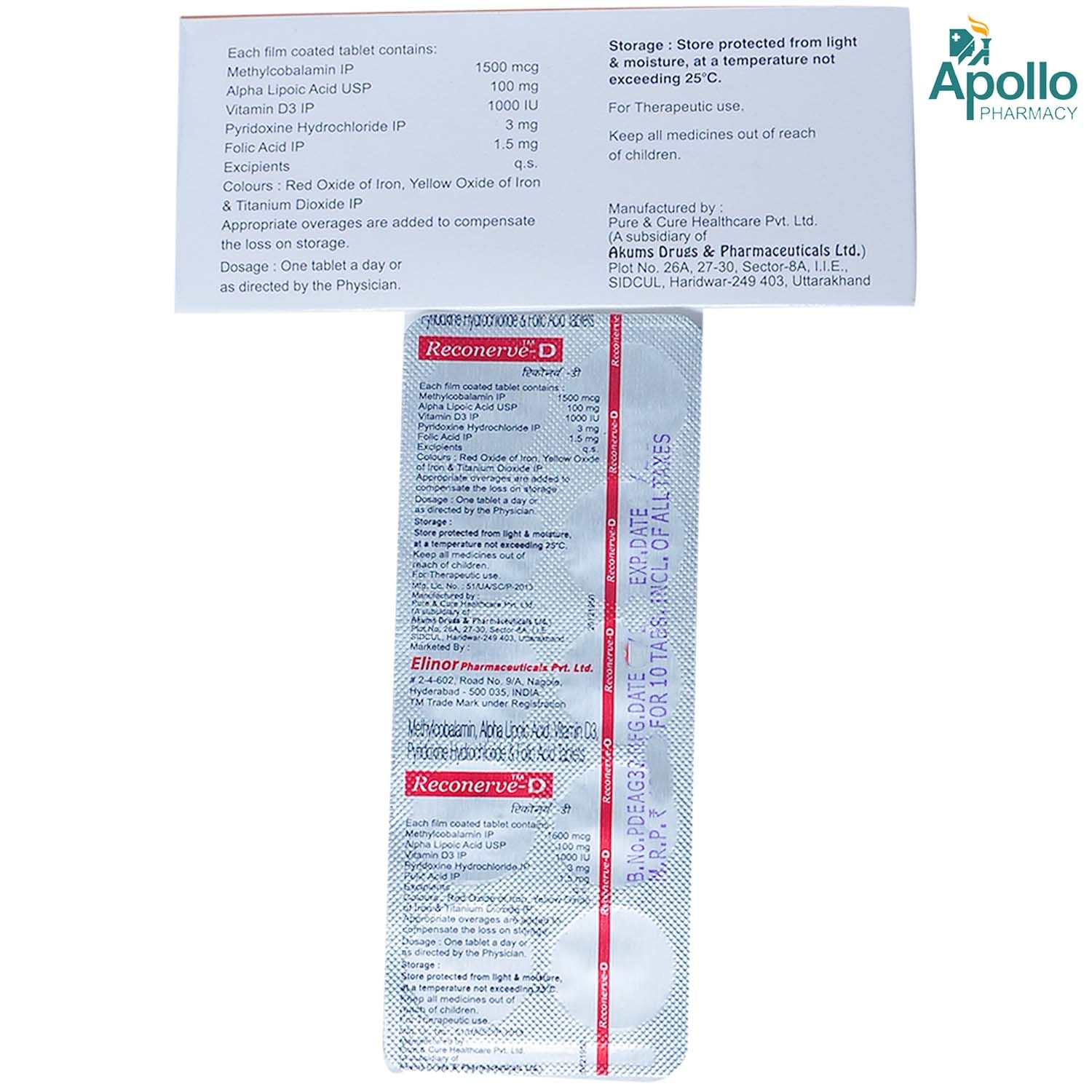 Reconerve D Tablet 10's Price, Uses, Side Effects, Composition - Apollo ...
