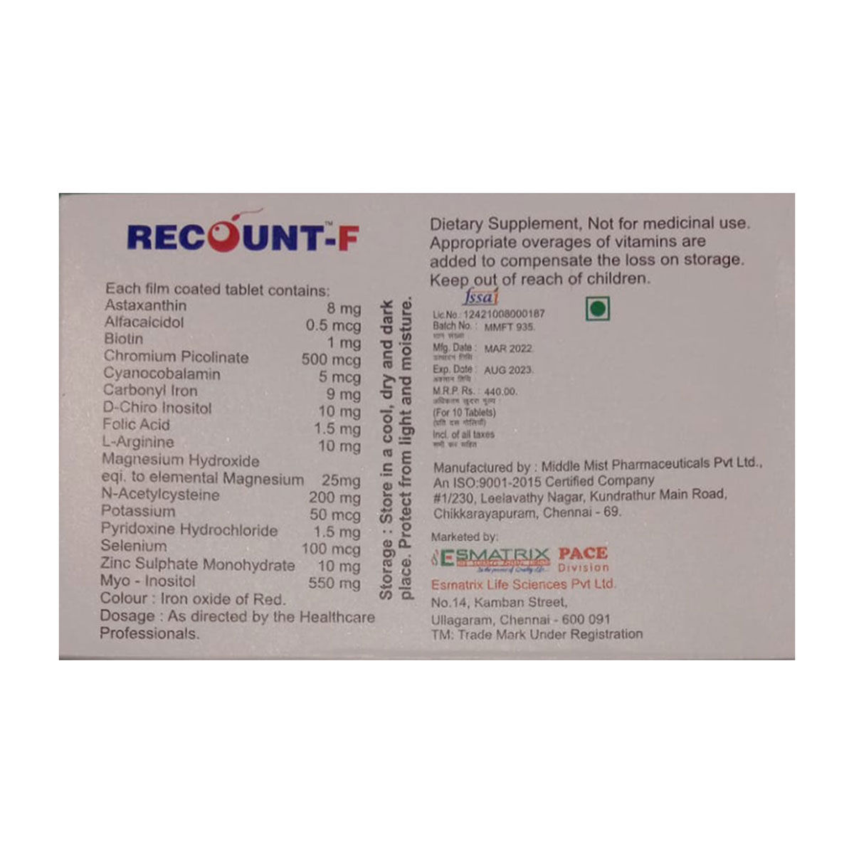 Recount F Tablet 10's Price, Uses, Side Effects, Composition - Apollo ...