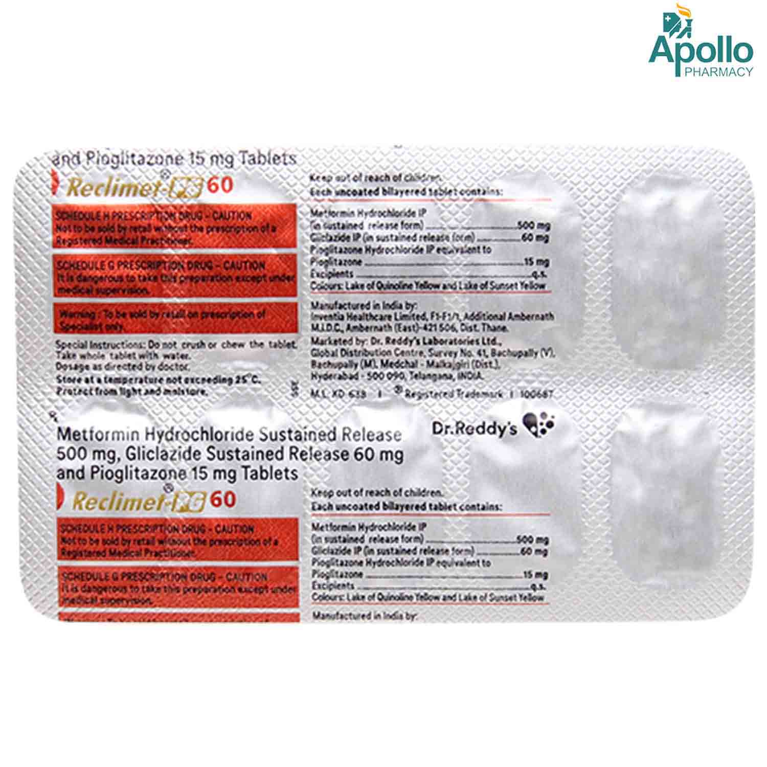 Reclimet PG 60 Tablet 10's Price, Uses, Side Effects, Composition ...