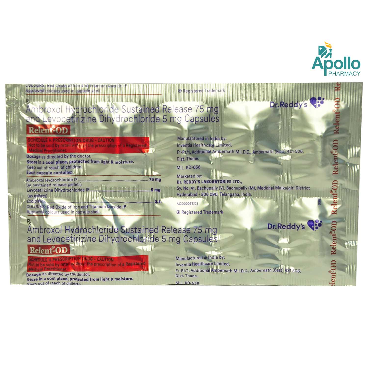 Relent OD Capsule 10's Price, Uses, Side Effects, Composition - Apollo ...