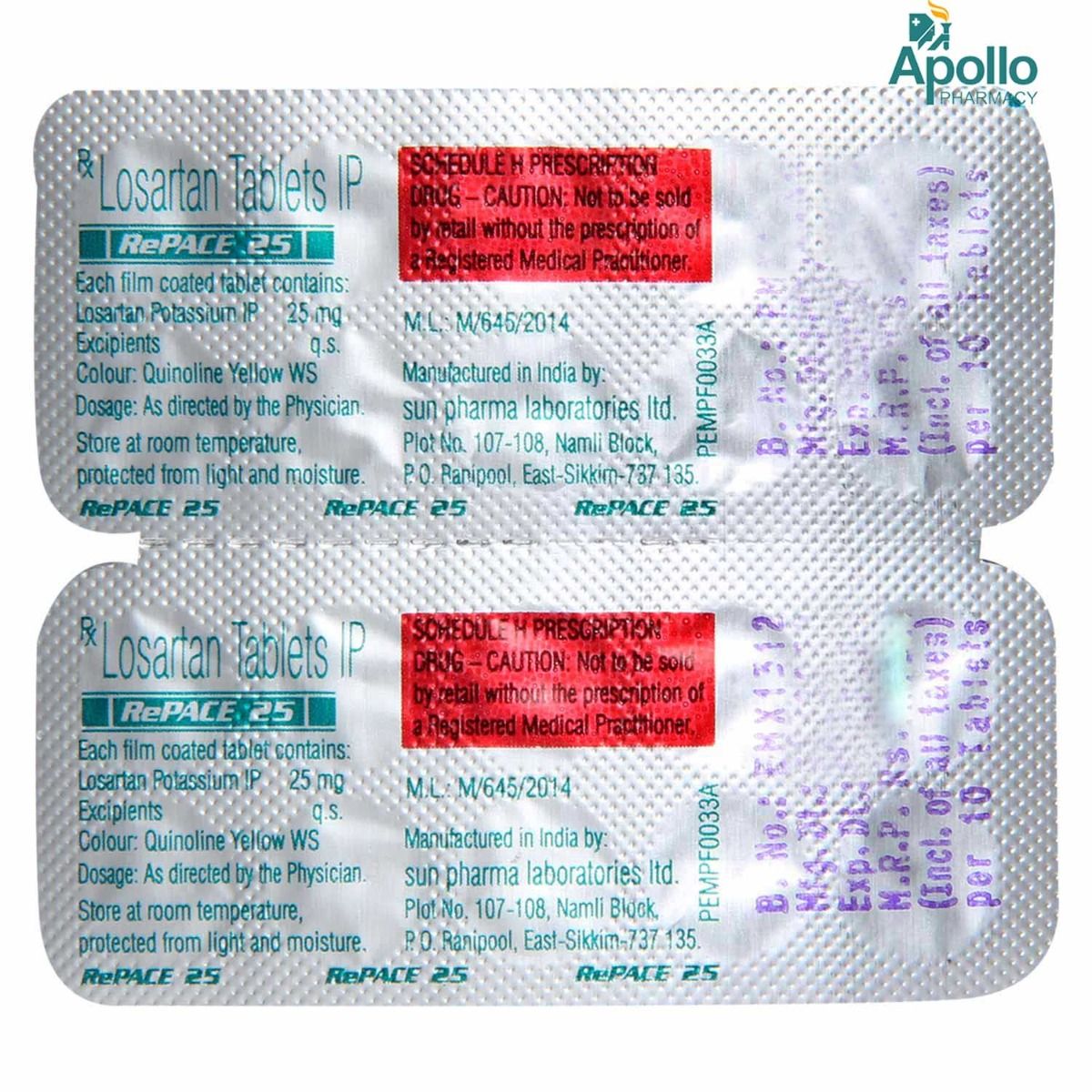 Repace 25 Tablet 10's Price, Uses, Side Effects, Composition - Apollo ...