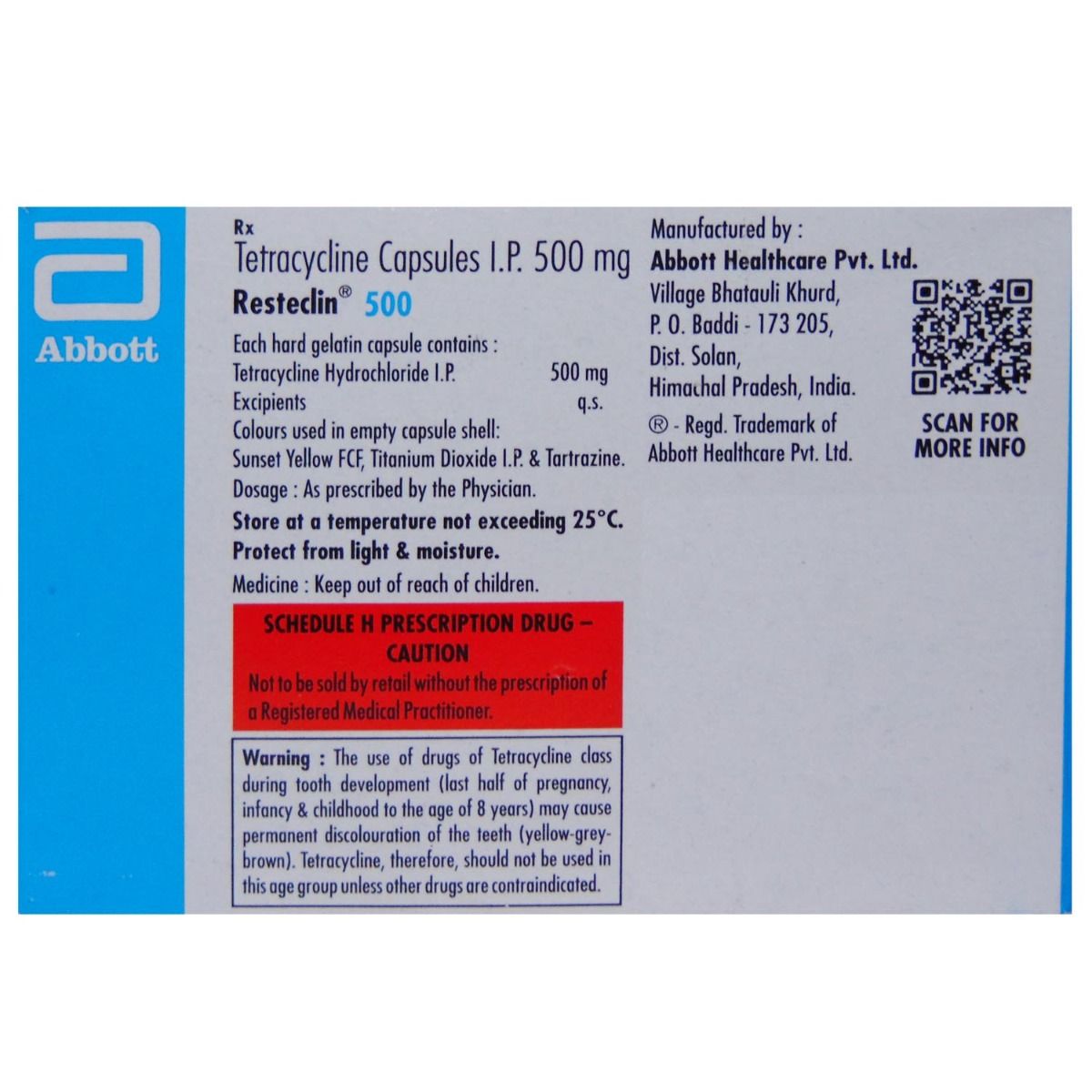 Resteclin 500 Capsule 10's Price, Uses, Side Effects, Composition ...