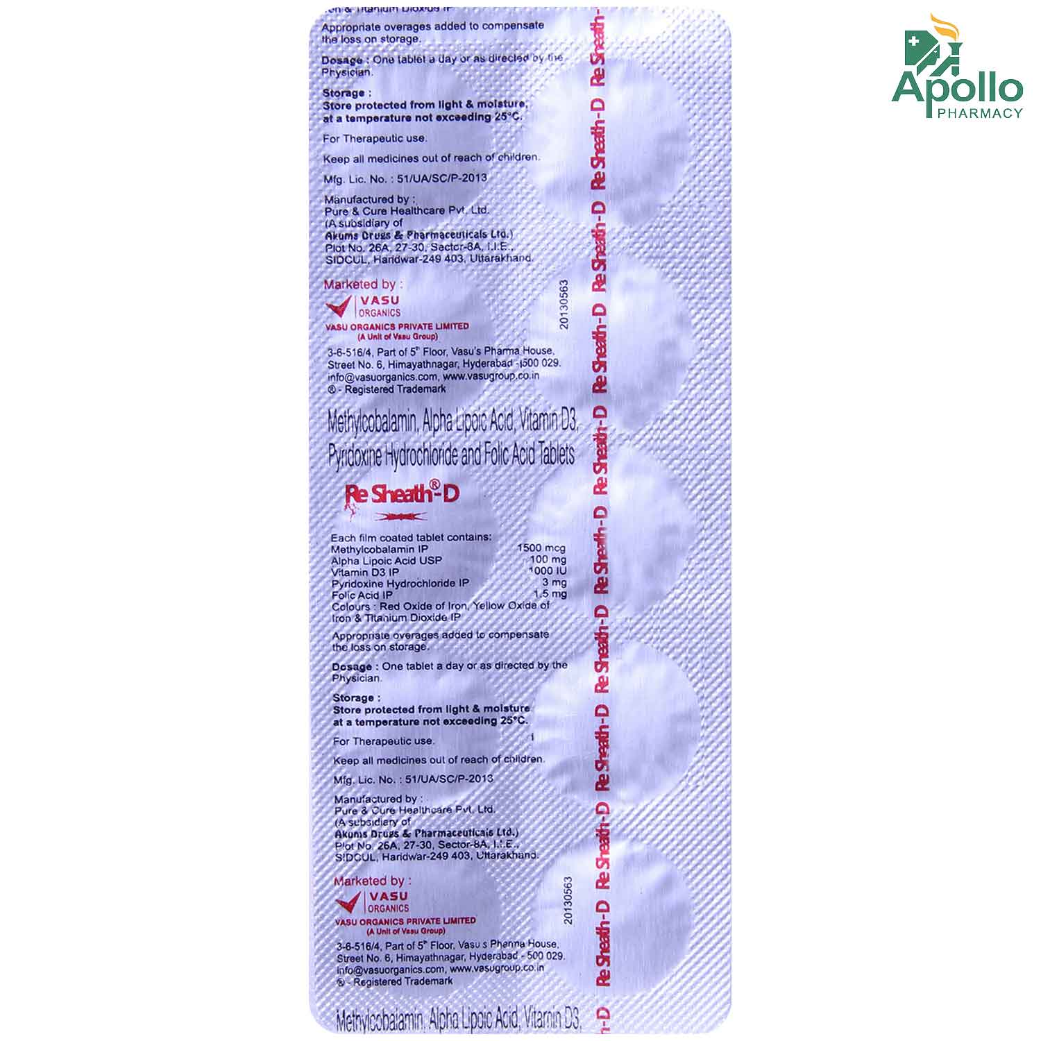 Re Sheath-D Tablet 10's Price, Uses, Side Effects, Composition - Apollo ...