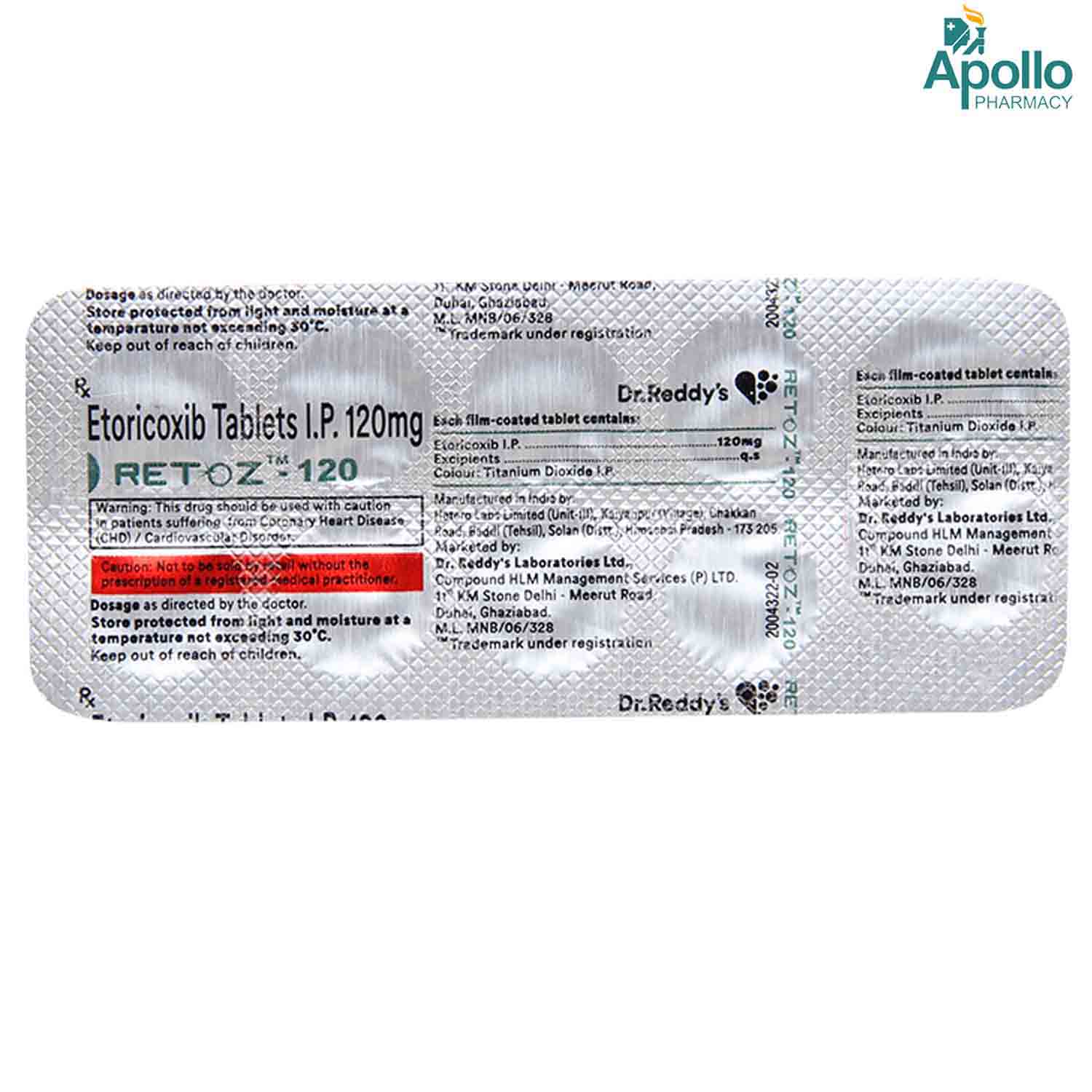 Retoz-120 Tablet 10's Price, Uses, Side Effects, Composition - Apollo ...