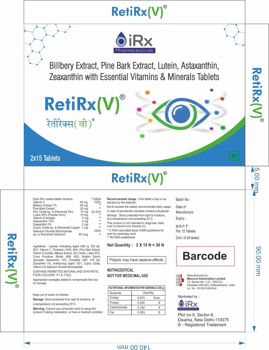 Retirx V Tablet 15's Price, Uses, Side Effects, Composition - Apollo ...