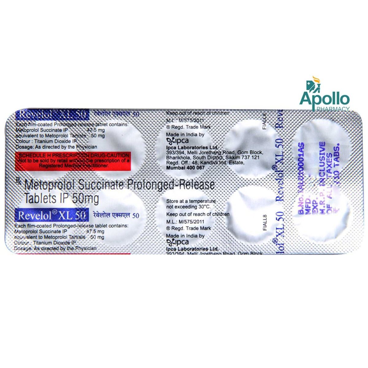 Revelol XL 50 Tablet 10's Price, Uses, Side Effects, Composition ...