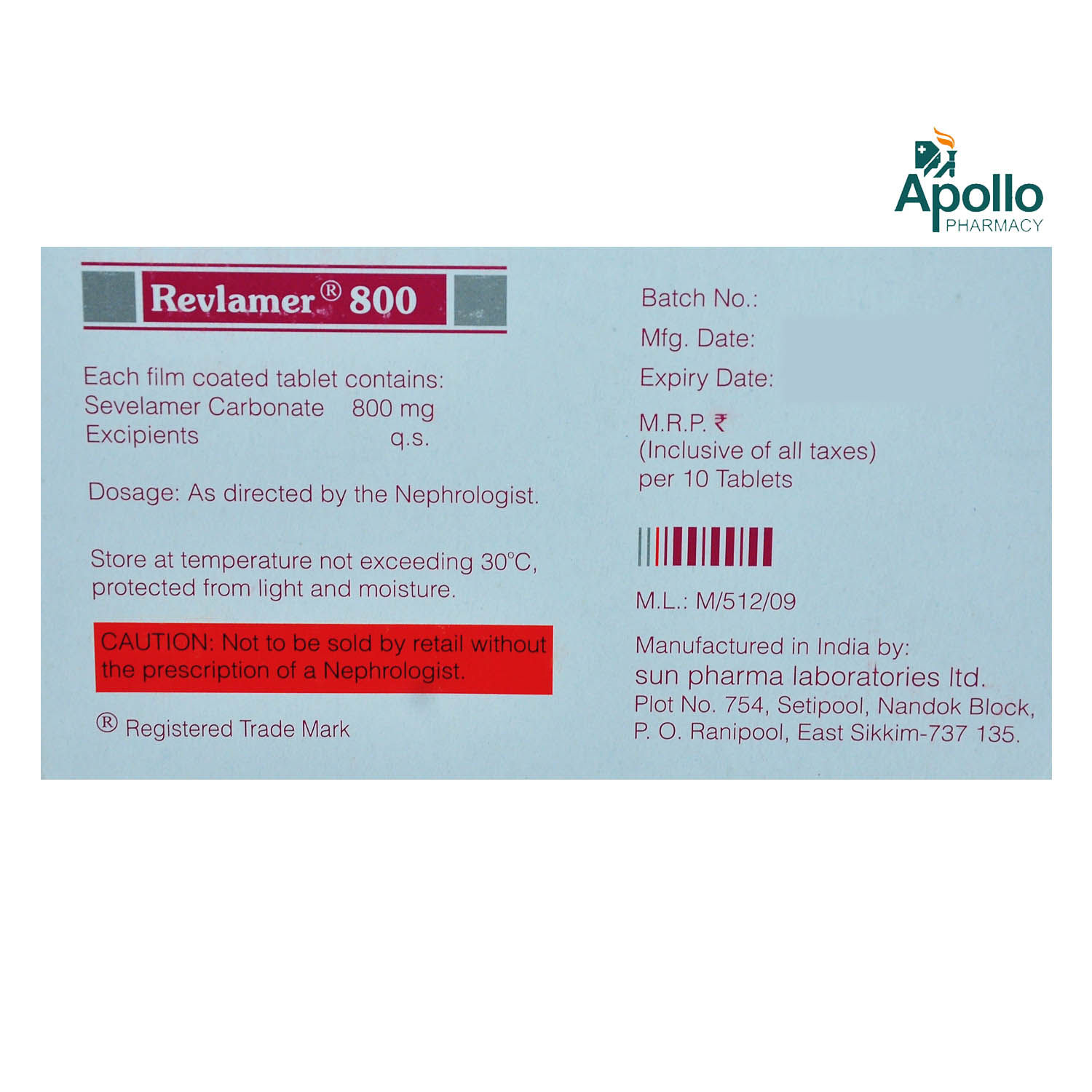 Revlamer 800 Tablet 10's Price, Uses, Side Effects, Composition ...