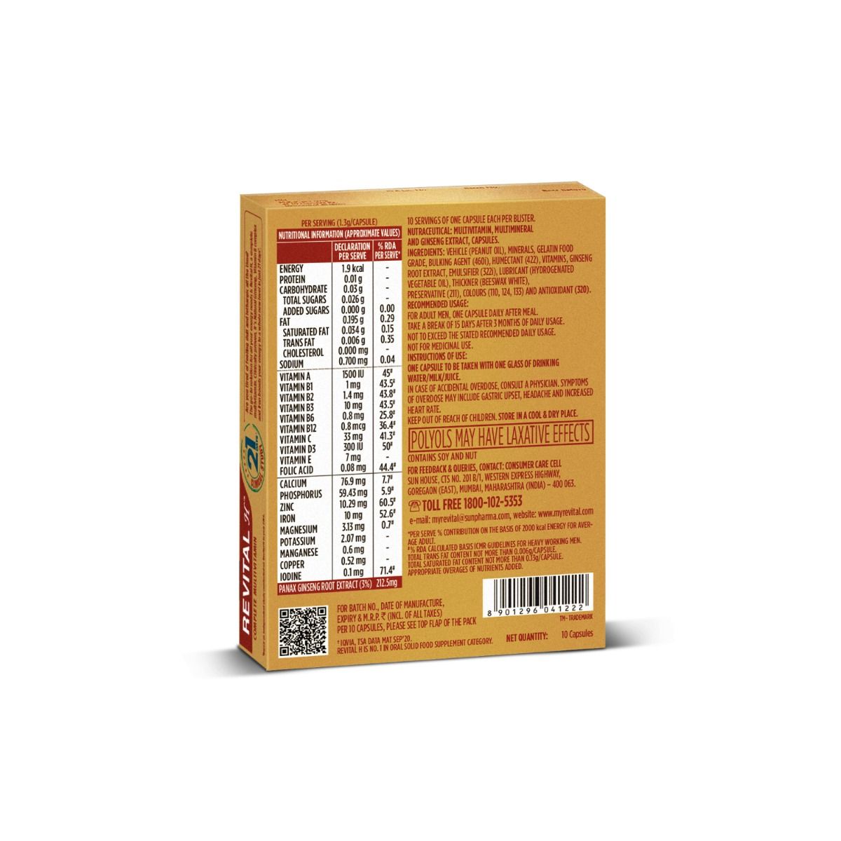 Revital H Complete Multivitamin for Men, 10 Capsules Price, Uses, Side ...