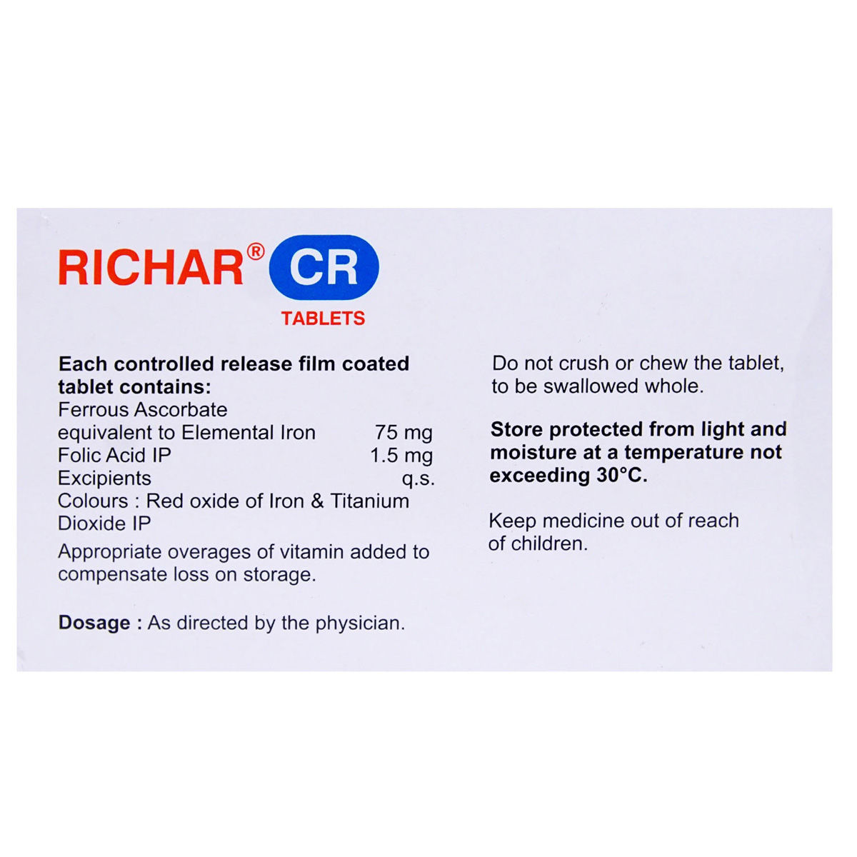 Richar CR Tablet 10's Price, Uses, Side Effects, Composition - Apollo ...