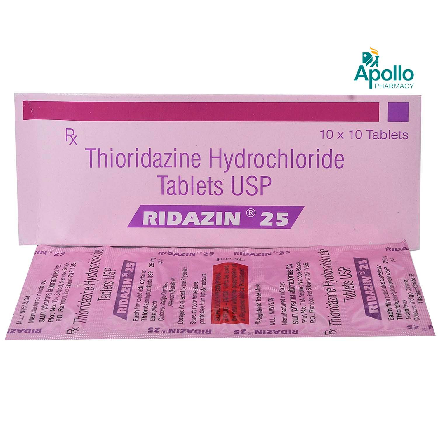 Ridazin 25 mg Tablet 10's Price, Uses, Side Effects, Composition ...