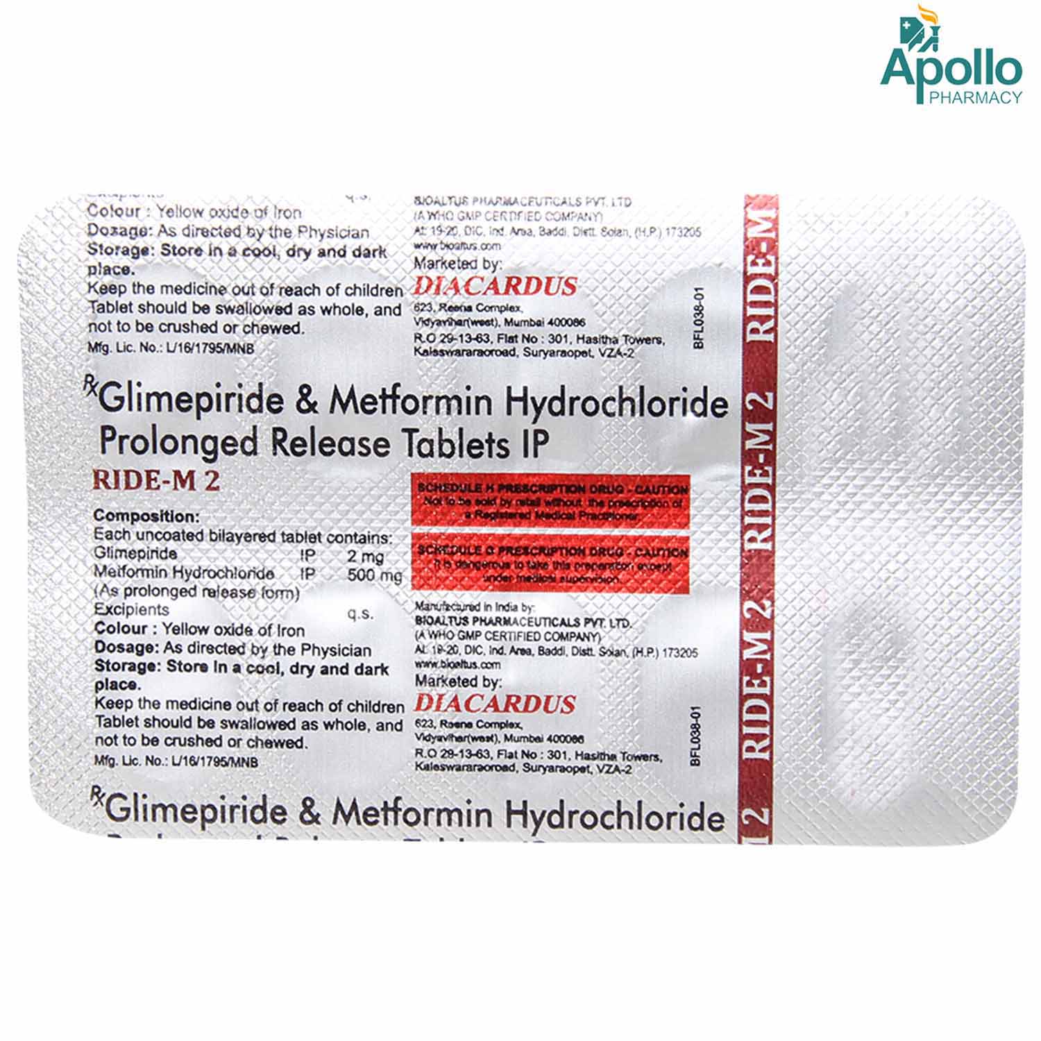 Ride-M2 Tablet 10's Price, Uses, Side Effects, Composition - Apollo ...