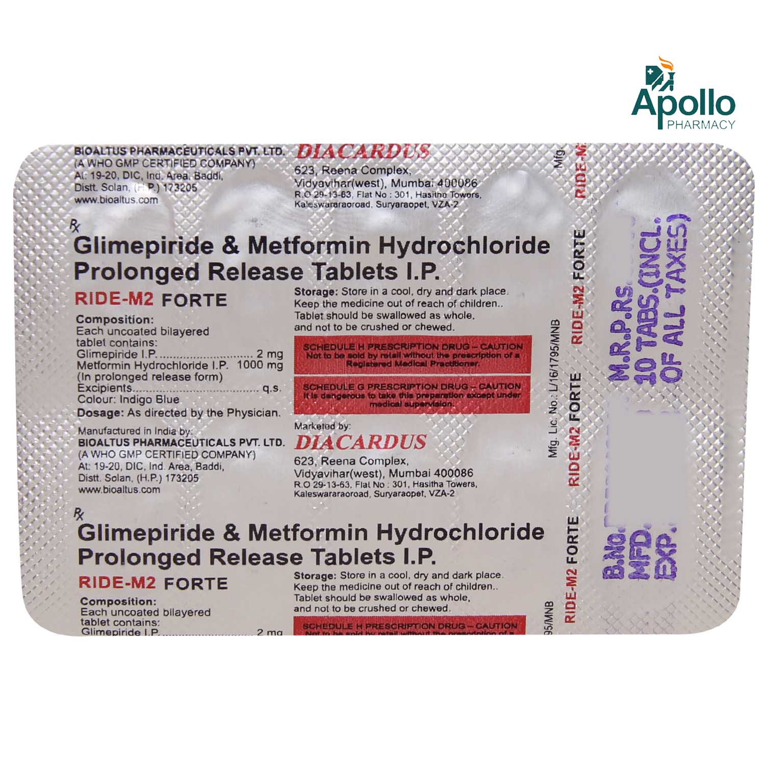RIDE M FORTE 2MG TABLET Price, Uses, Side Effects, Composition - Apollo ...