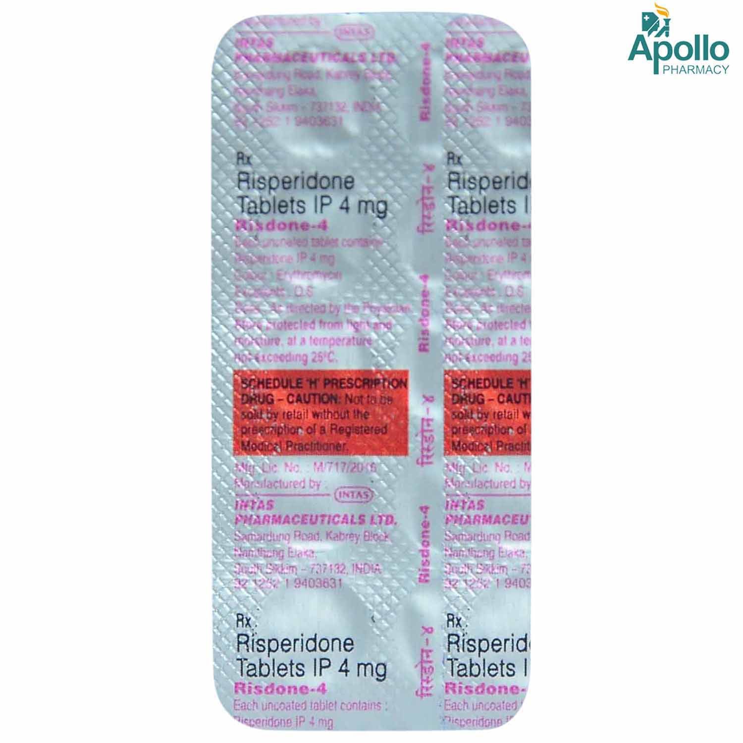 RISDONE 4MG TABLET Price, Uses, Side Effects, Composition - Apollo Pharmacy